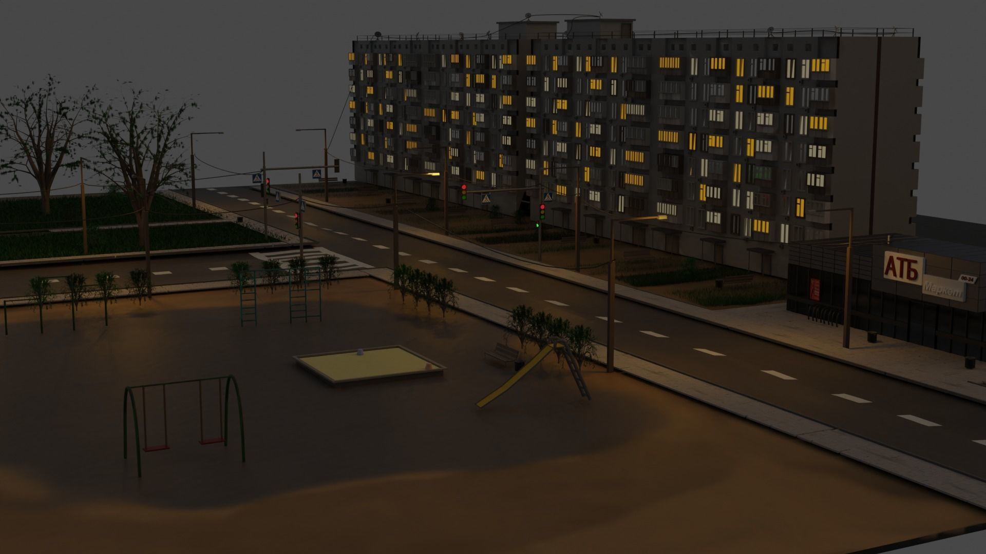 block of flat free 3D model rigged | CGTrader