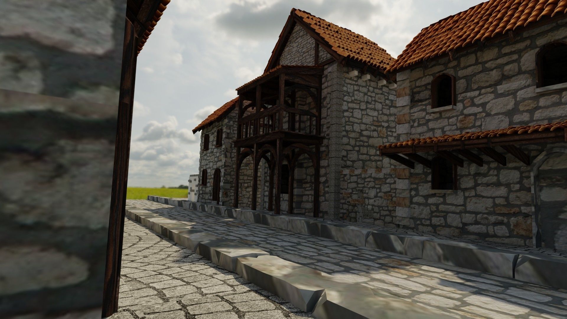 3D model Medieval Town model VR / AR / low-poly | CGTrader