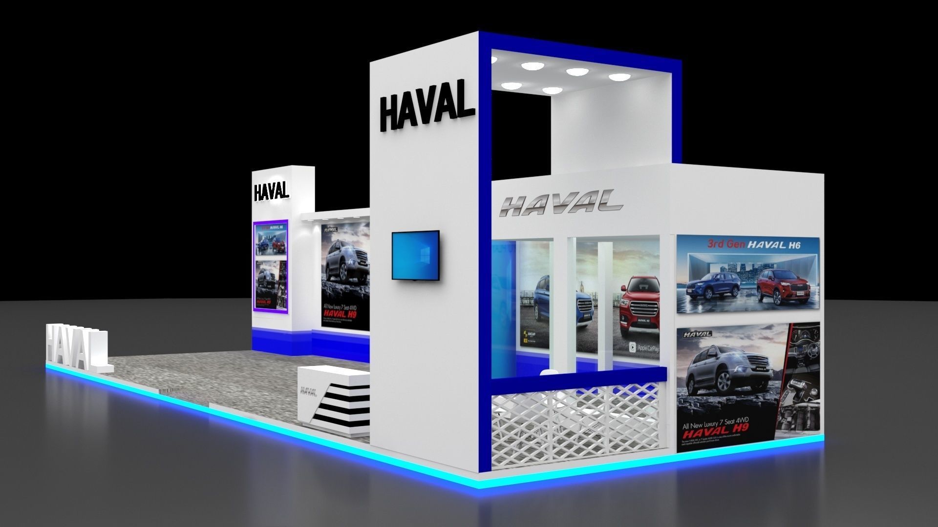 3d Car Exhibiton stall 3D model | CGTrader