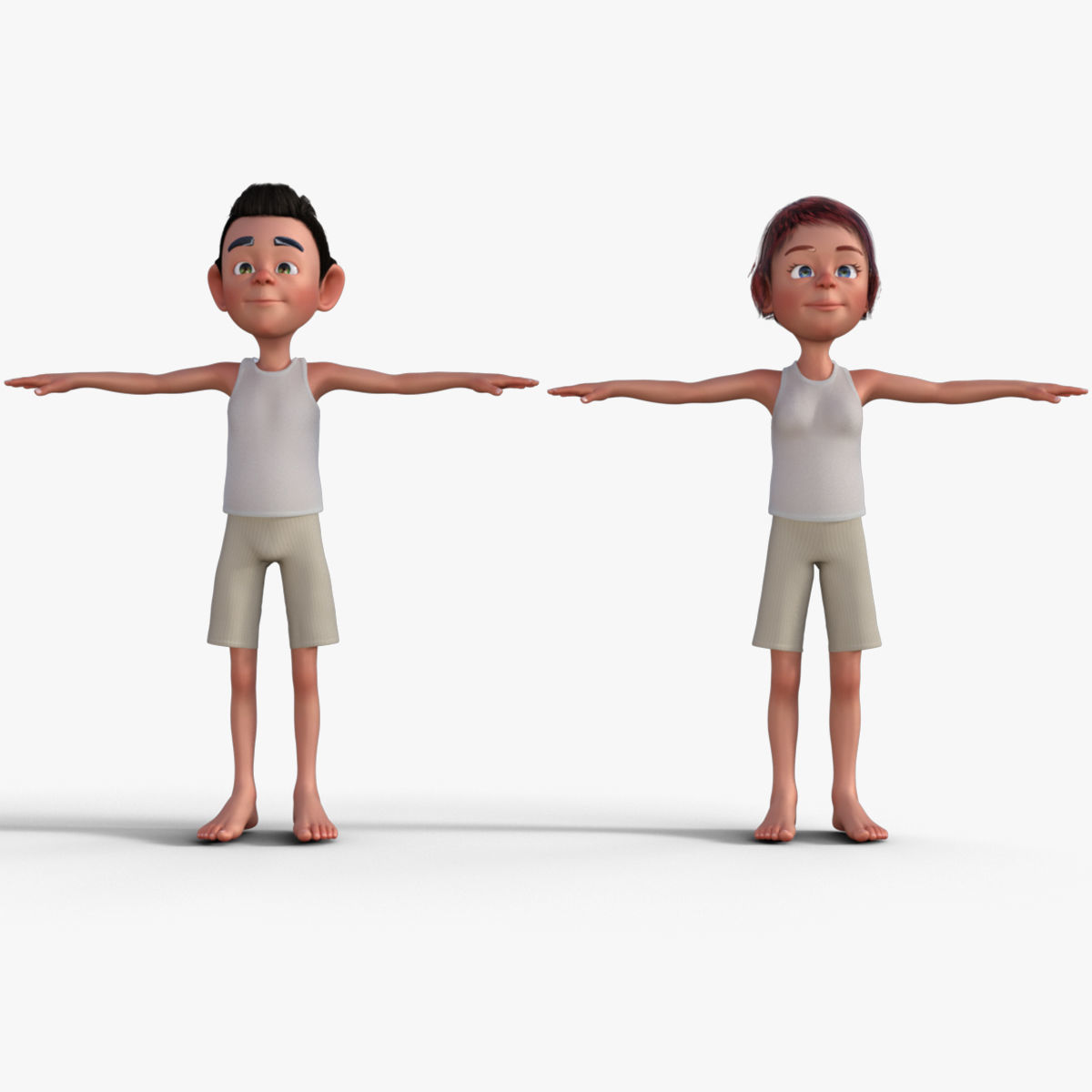 Cartoon Boy and Girl 3D Model 3D model | CGTrader