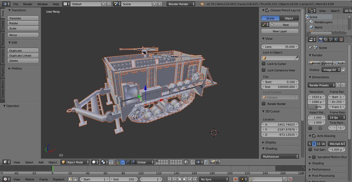 Military Carriage-clay version-1 3D model | CGTrader