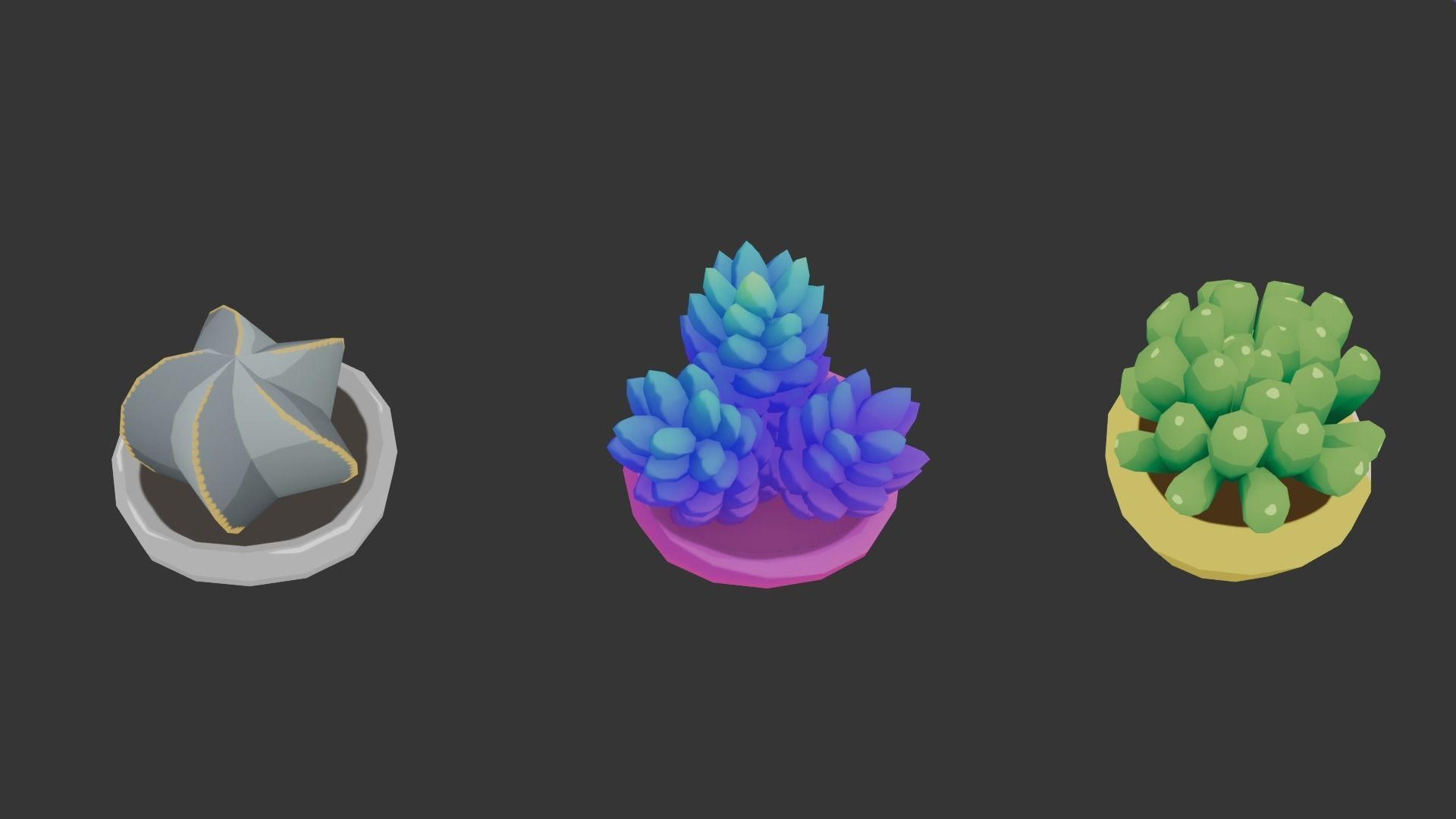 Low Poly Stylized Pot Plants Pack 3D model | CGTrader