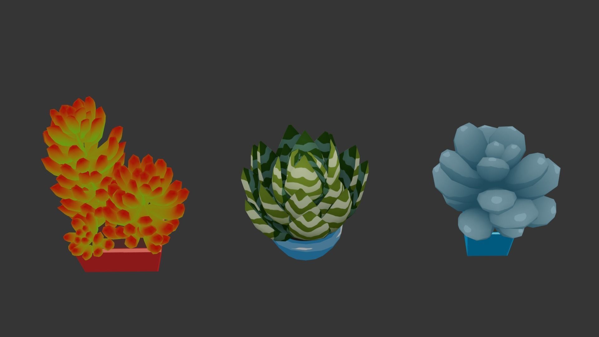 Low Poly Stylized Pot Plants Pack 3D model | CGTrader