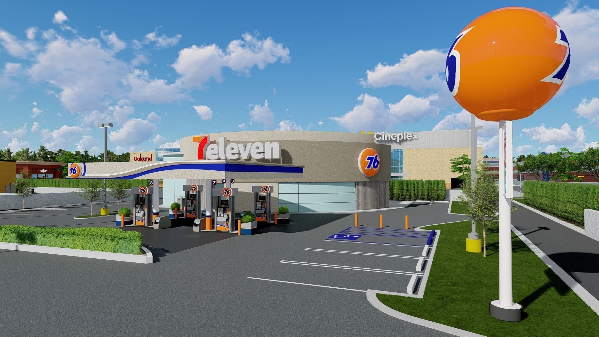 3D model 7eleven Gas Station - Updated as obj dae blender and sketchup ...