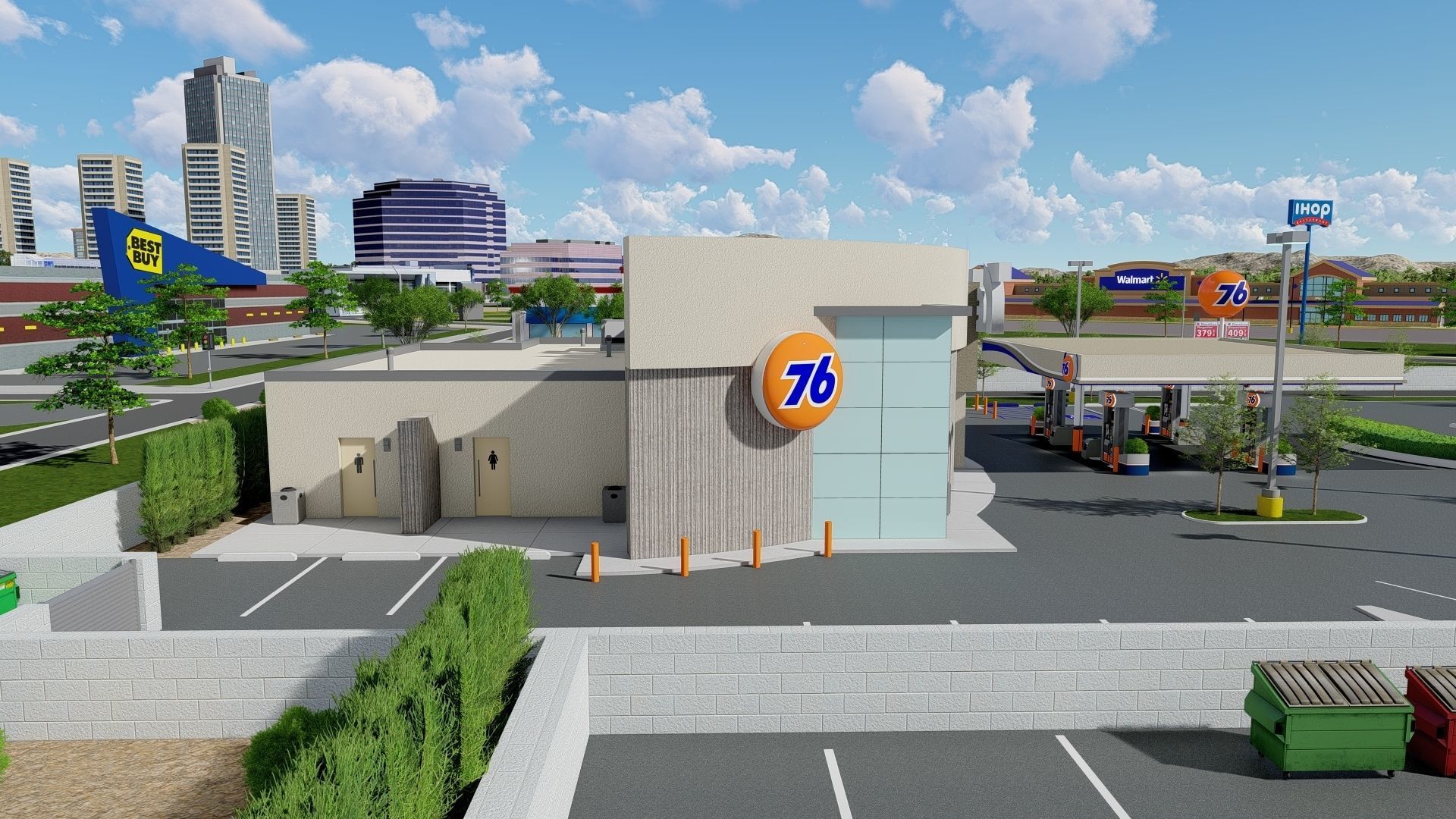 3D model 7eleven Gas Station - Updated as obj dae blender and sketchup ...