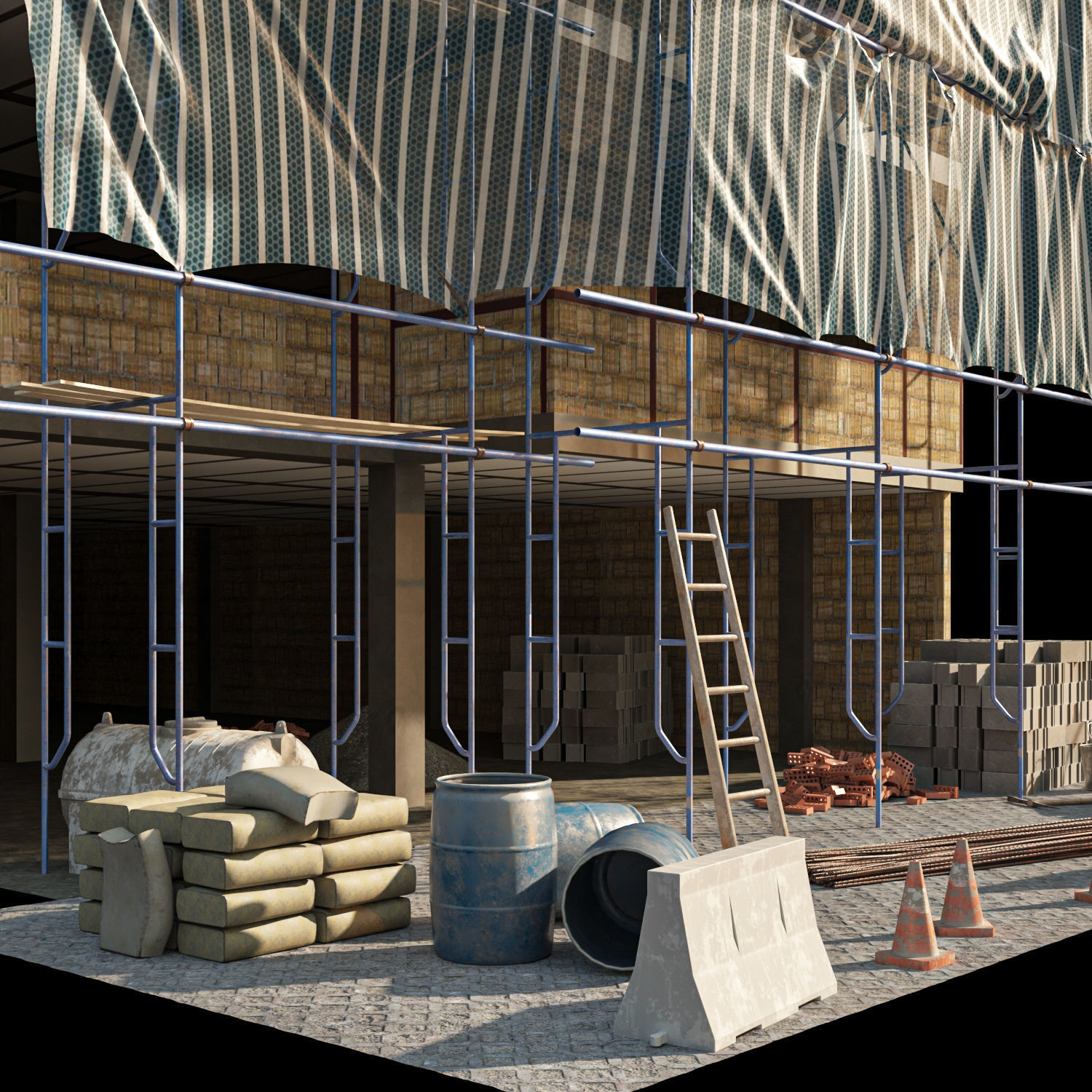 3D model Modular Construction Site Bundle Vol 2 VR / AR / low-poly ...