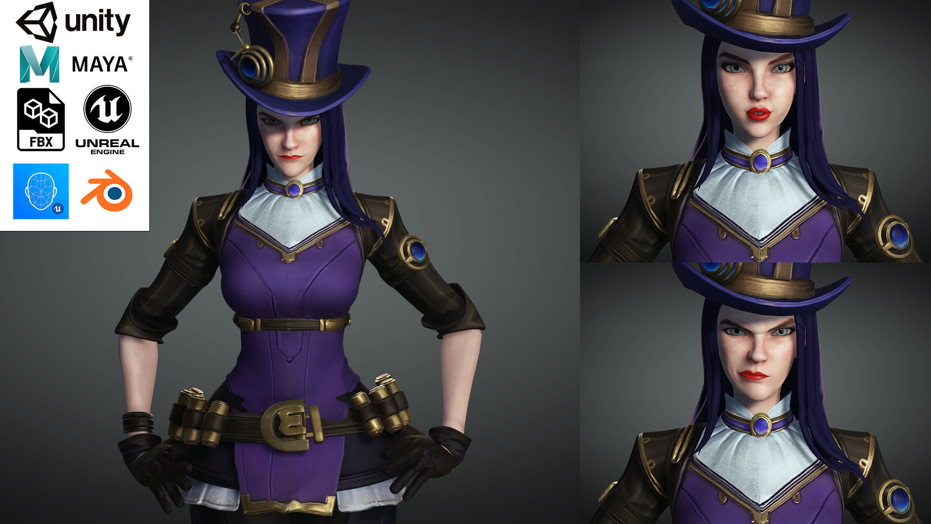 3D model Caitlyn league of legends arcane VR / AR / low-poly | CGTrader