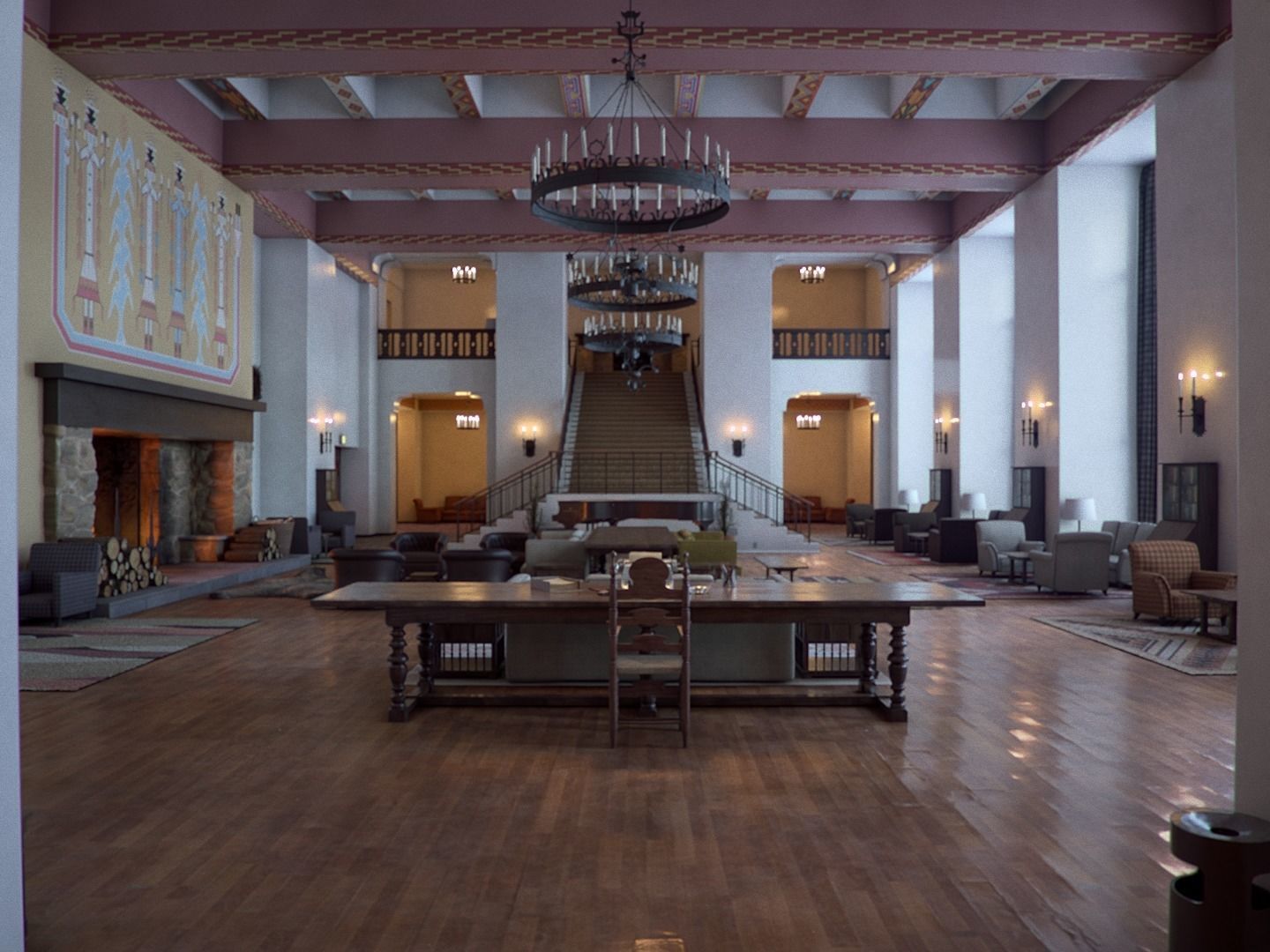 The Shining Overlook Hotel Interiors 3D Model Collection | CGTrader