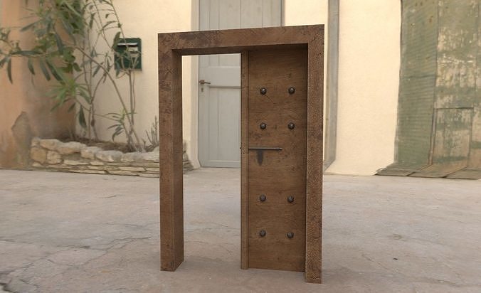 Door - LowPoly - PBR - 4K Texture free VR / AR / low-poly 3D model ...