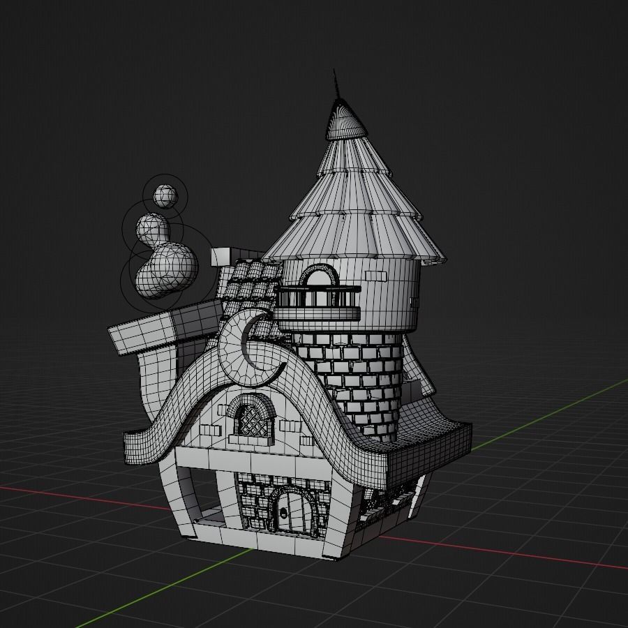 Cartoon Cute Witch or Wizard House Tower 3D model | CGTrader
