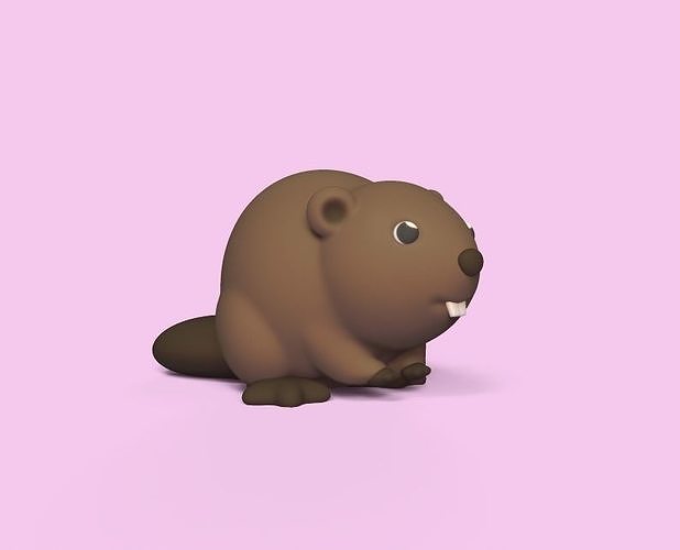 Little Beaver 3D model 3D printable | CGTrader