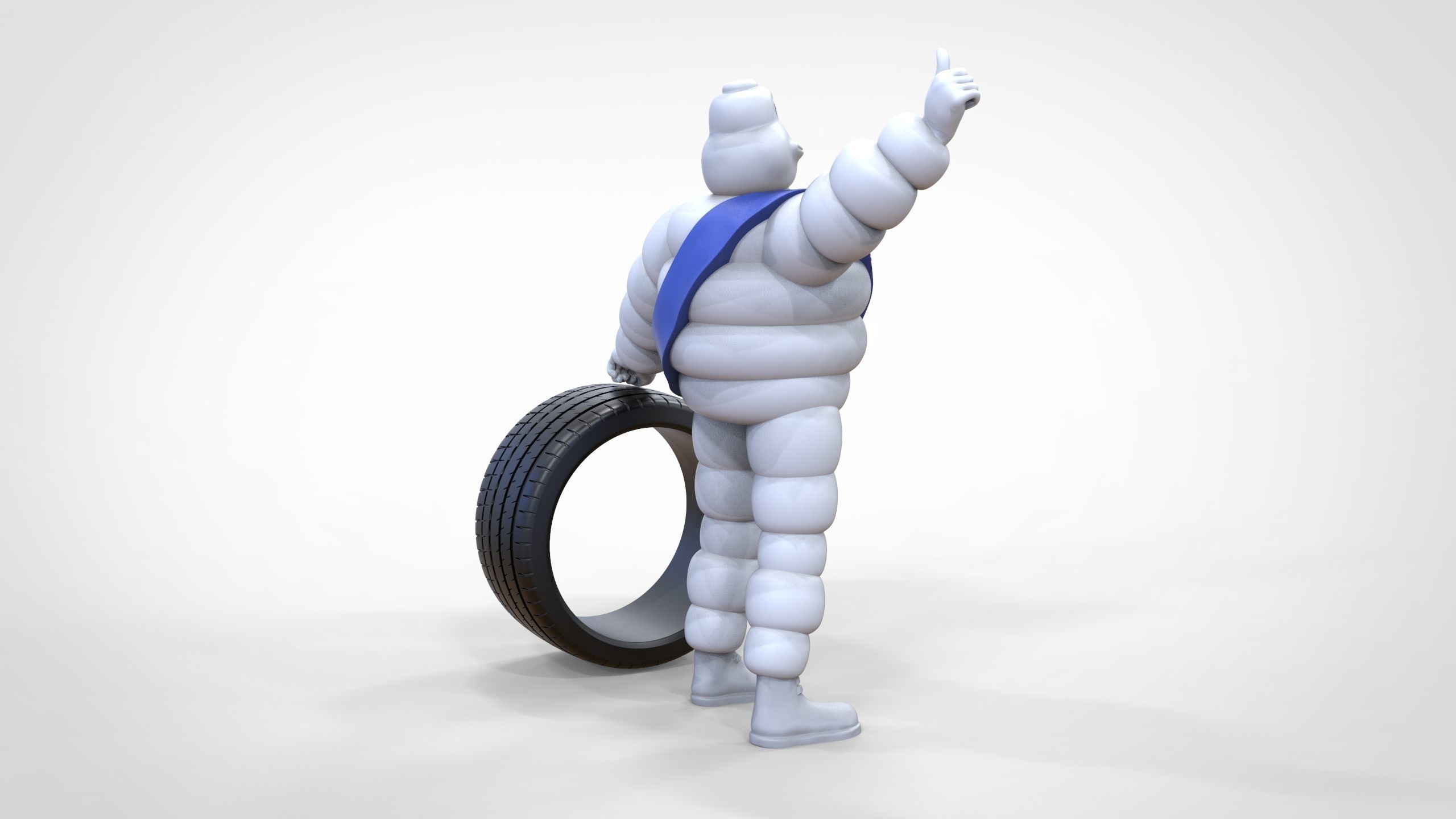 Michelin man with his tire 3D model 3D printable | CGTrader