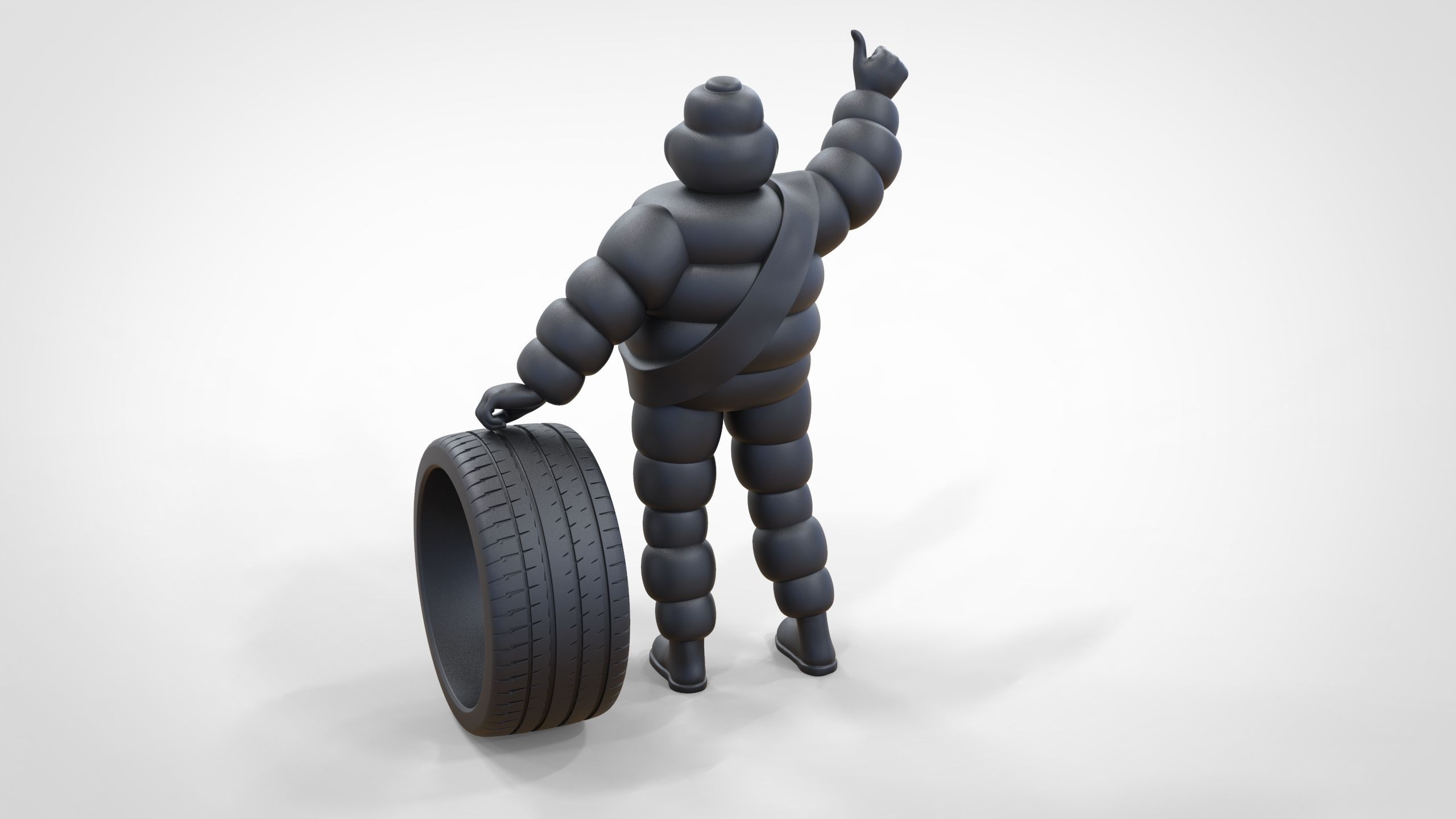 Michelin man with his tire 3D model 3D printable | CGTrader