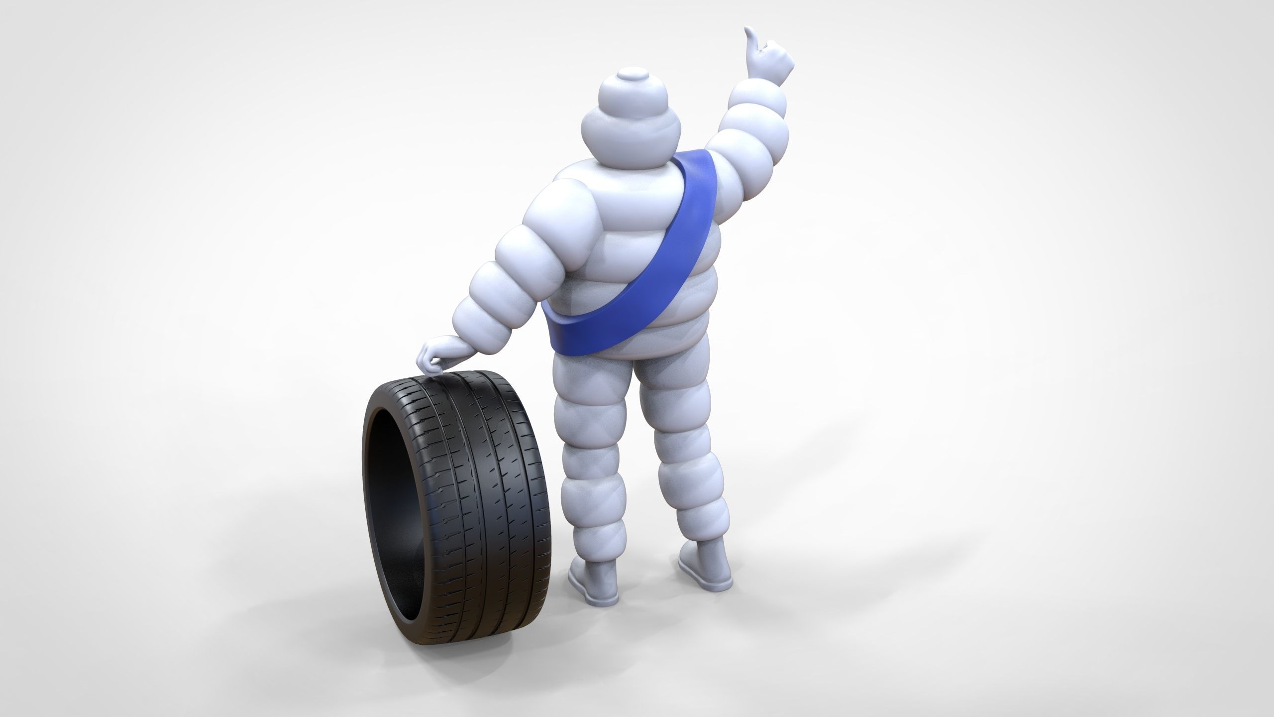 Michelin man with his tire 3D model 3D printable | CGTrader