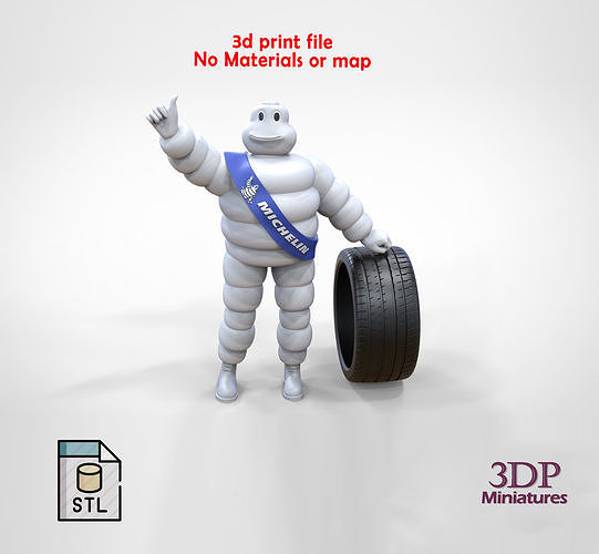 Michelin man with his tire 3D model 3D printable | CGTrader