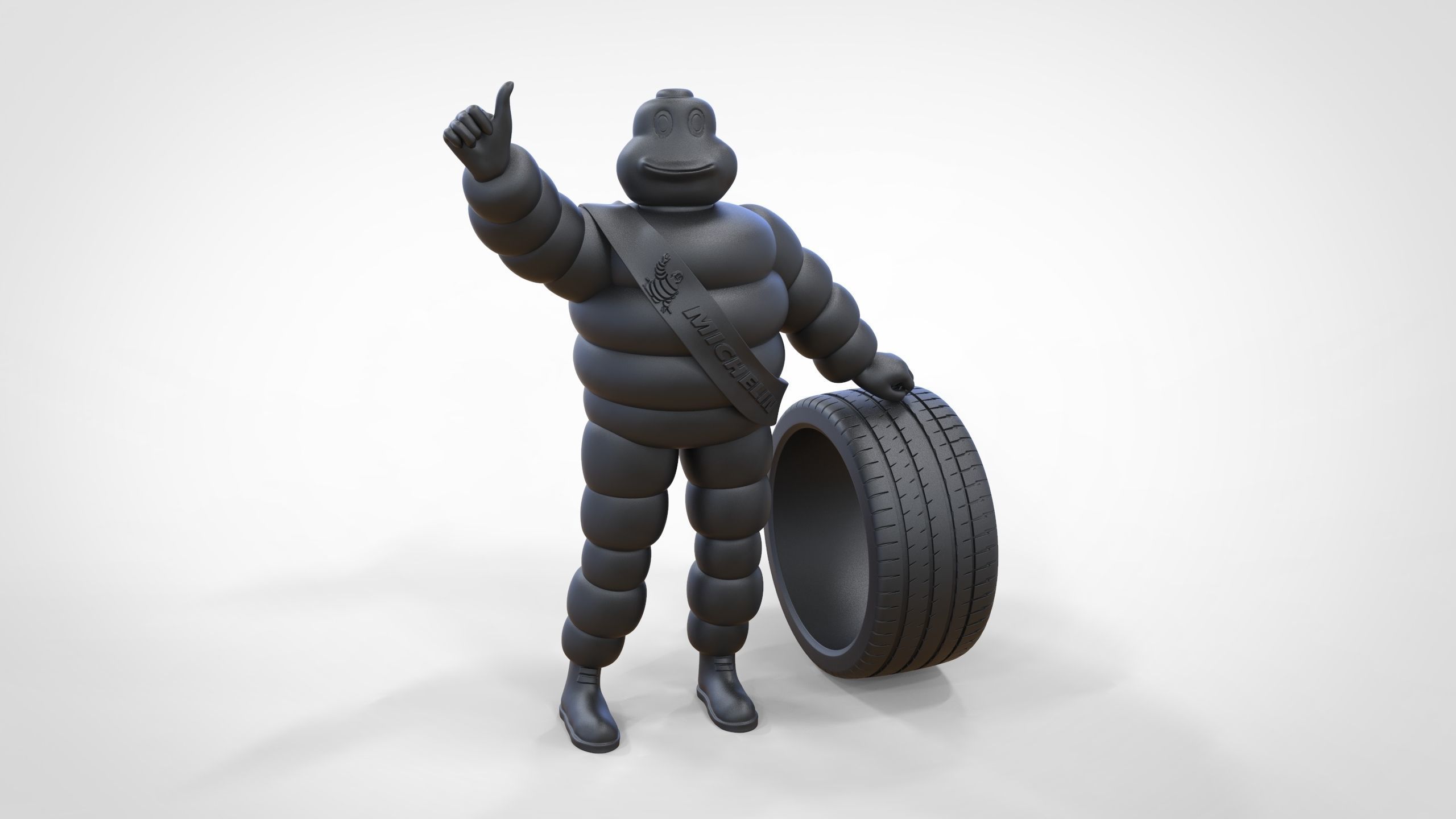 Michelin man with his tire 3D model 3D printable | CGTrader
