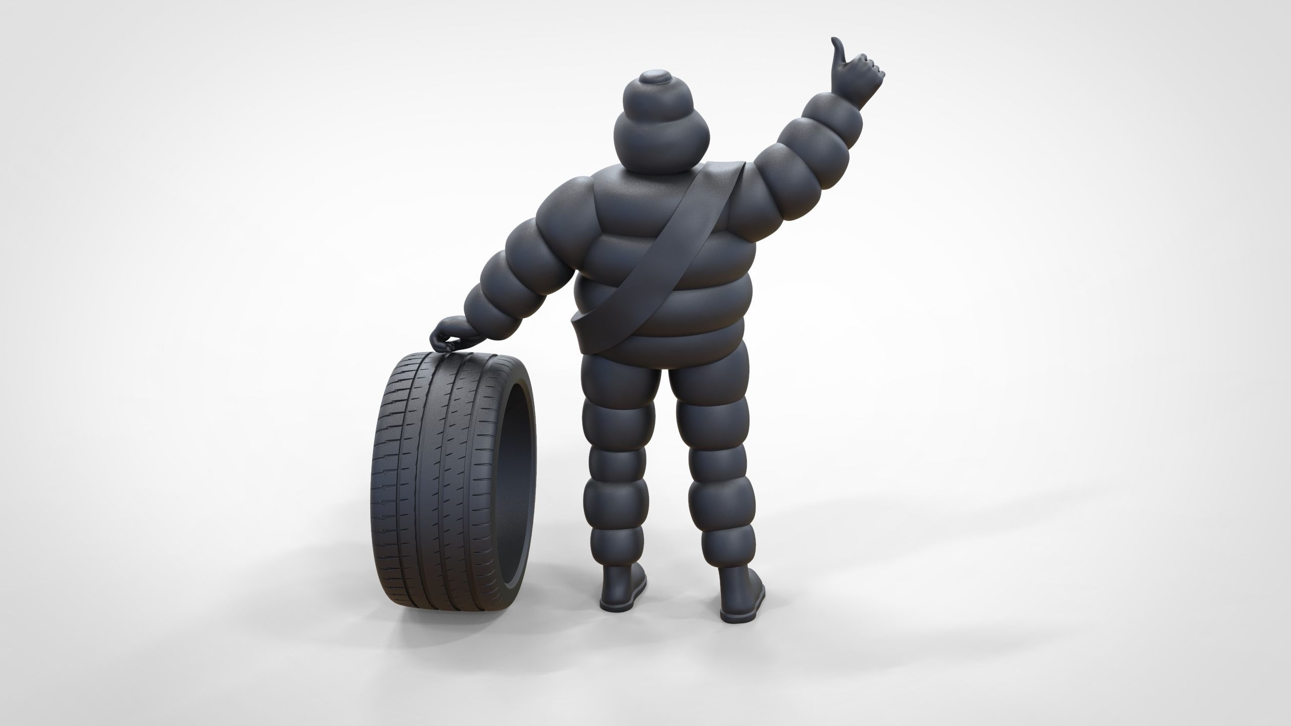 Michelin man with his tire 3D model 3D printable | CGTrader