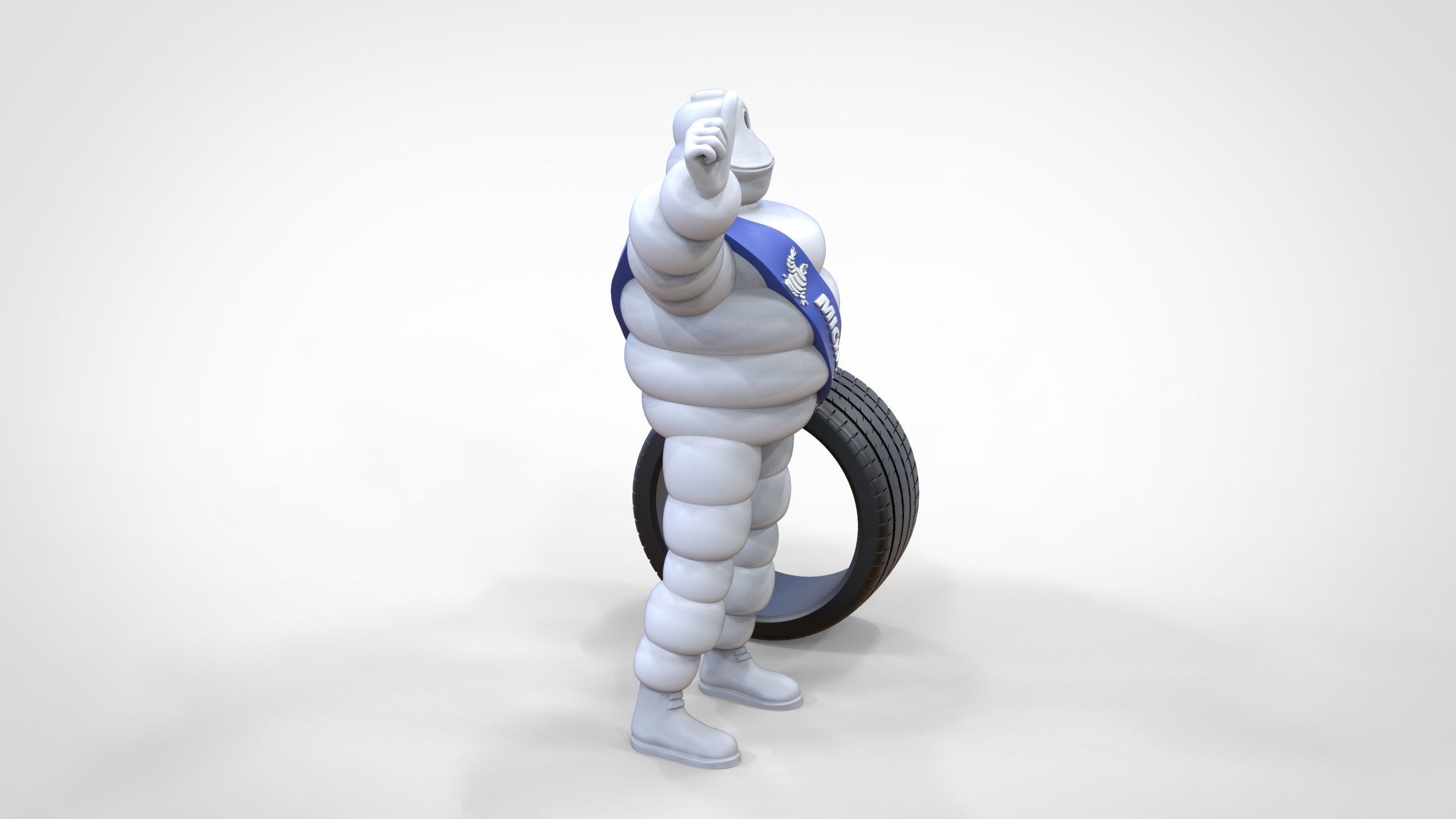 Michelin man with his tire 3D model 3D printable | CGTrader