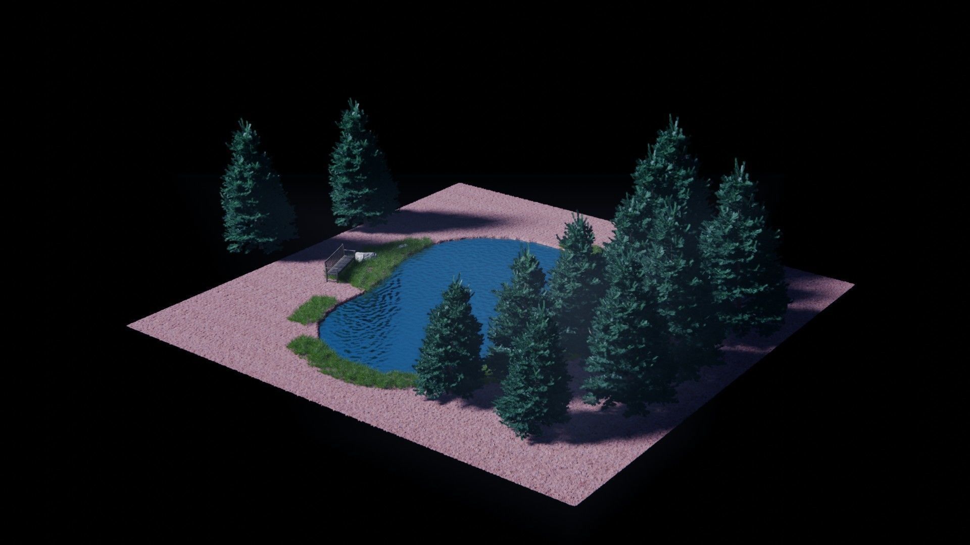Lake View Scene 3D model | CGTrader
