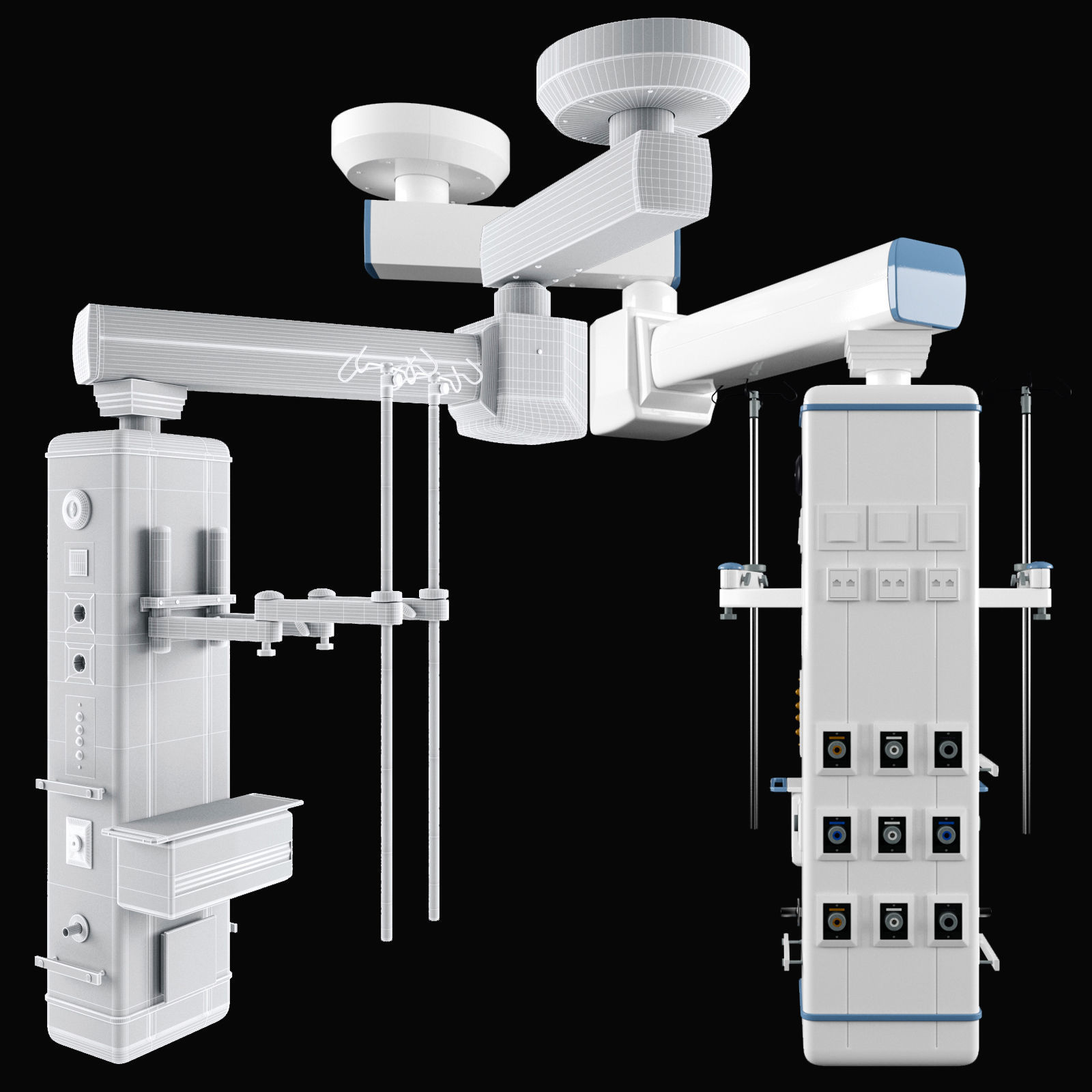ceiling medical gas pendant Hospital Equipment 5 3D model | CGTrader