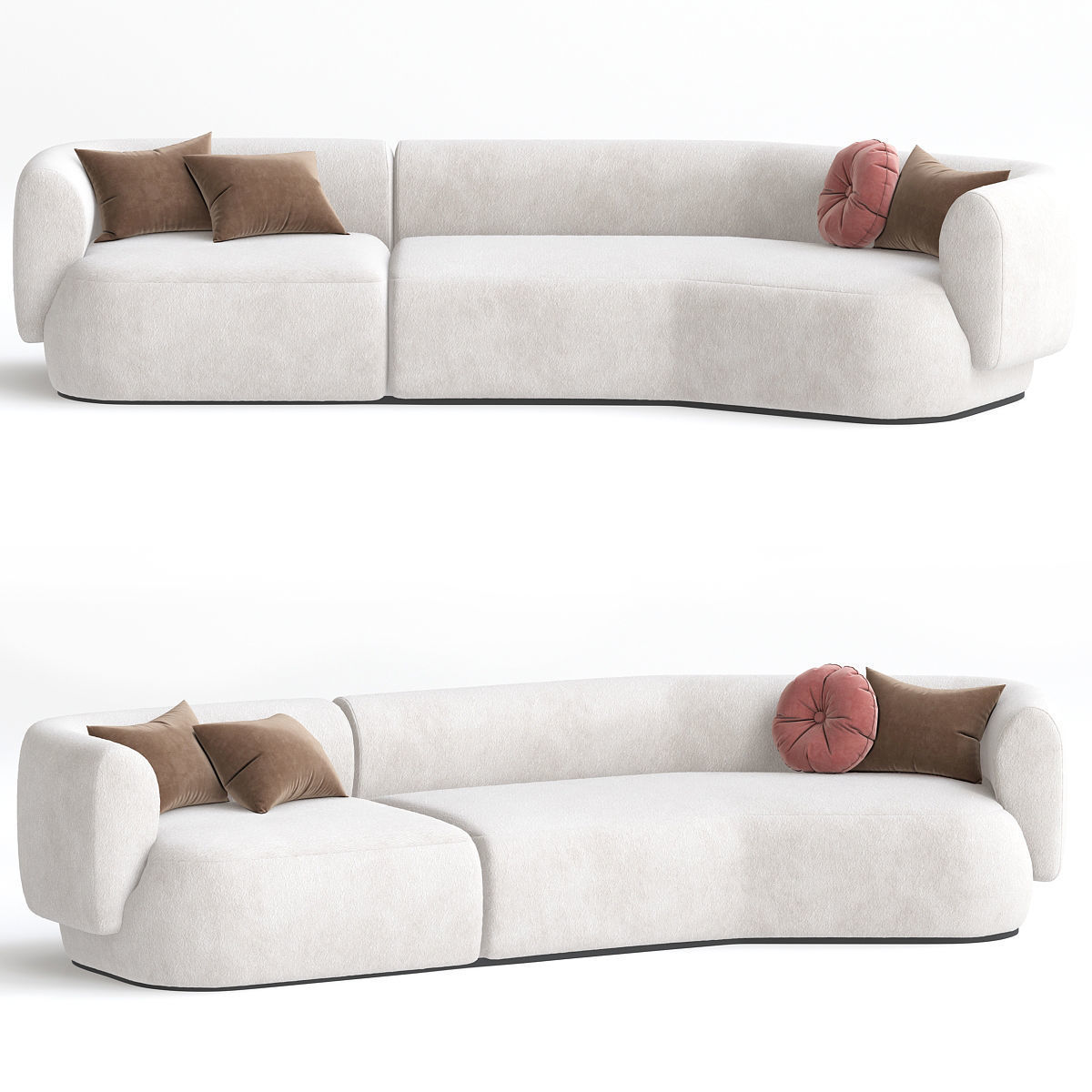 3D model Hug Modular Fabric Sofa by Ferrianisbolgi 3d model VR / AR ...