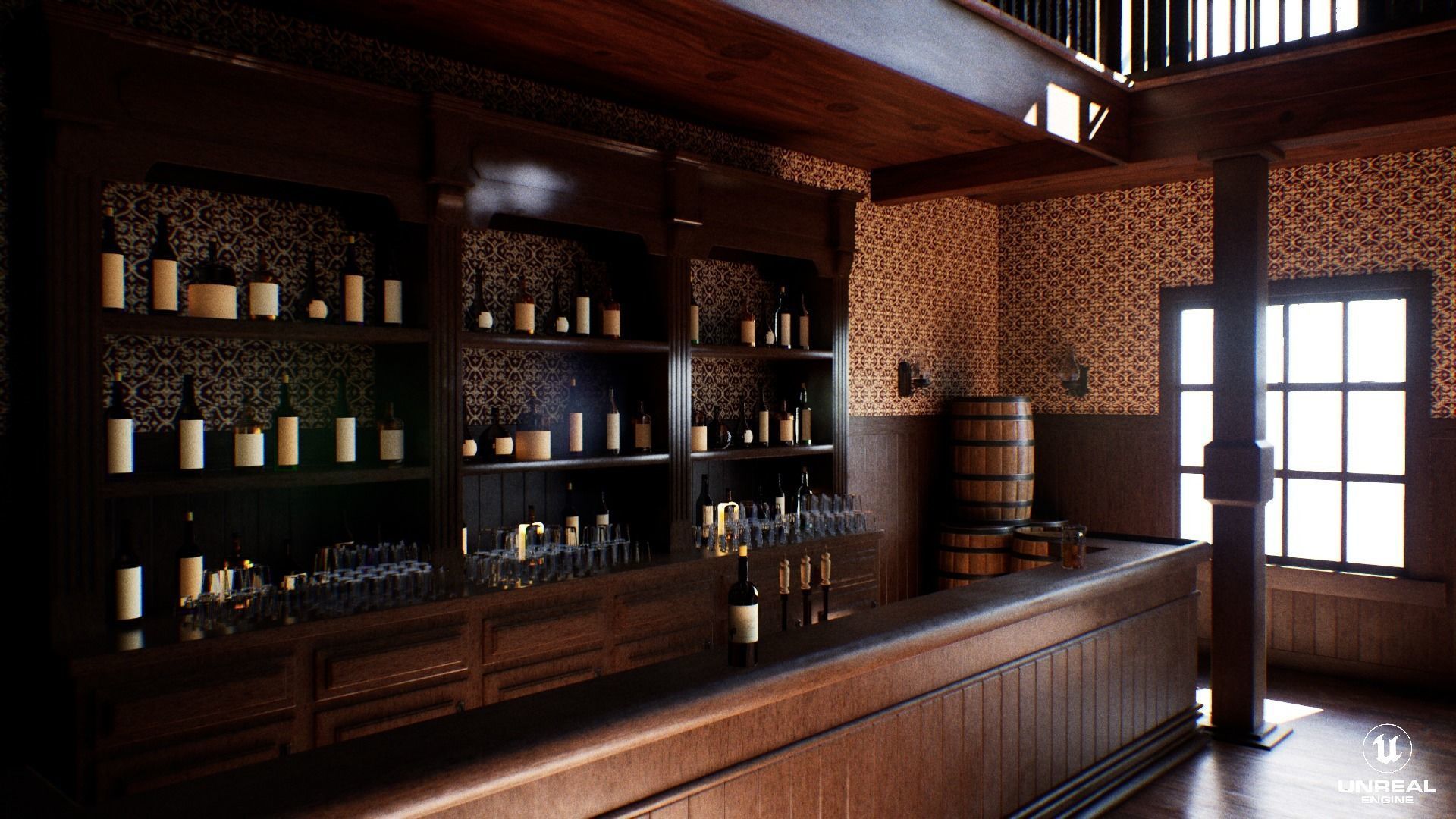 Western Saloon Interior 3d Scene 3D model | CGTrader