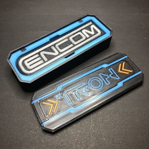 Tron ENCOM Logo Badge 3D model 3D printable | CGTrader