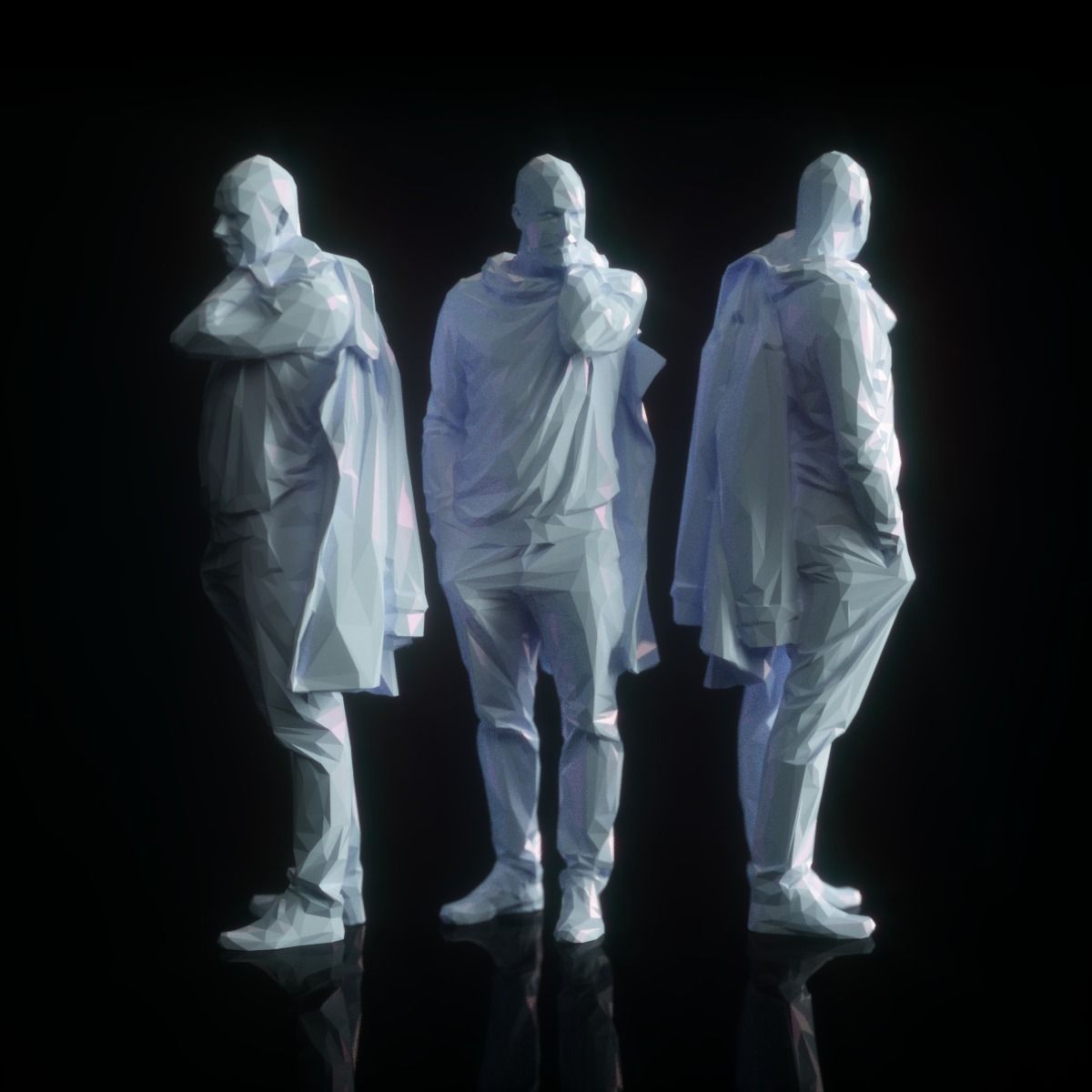 3D model 14 Low Poly Male Character Collection VR / AR / low-poly ...