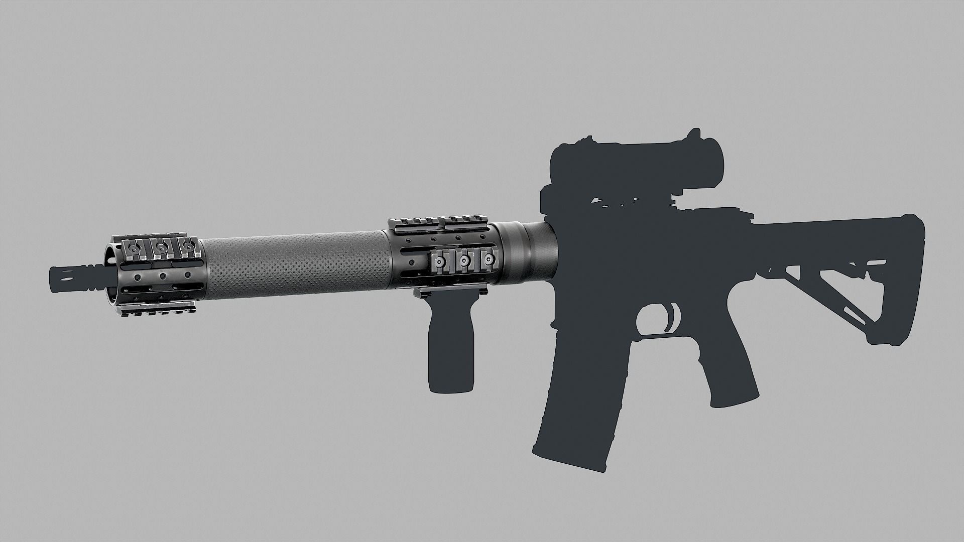 3D model Hogue Extended AR-15 Handguard VR / AR / low-poly | CGTrader
