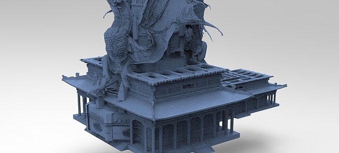 Dragon Temple Ronin temple 3 3D model | CGTrader