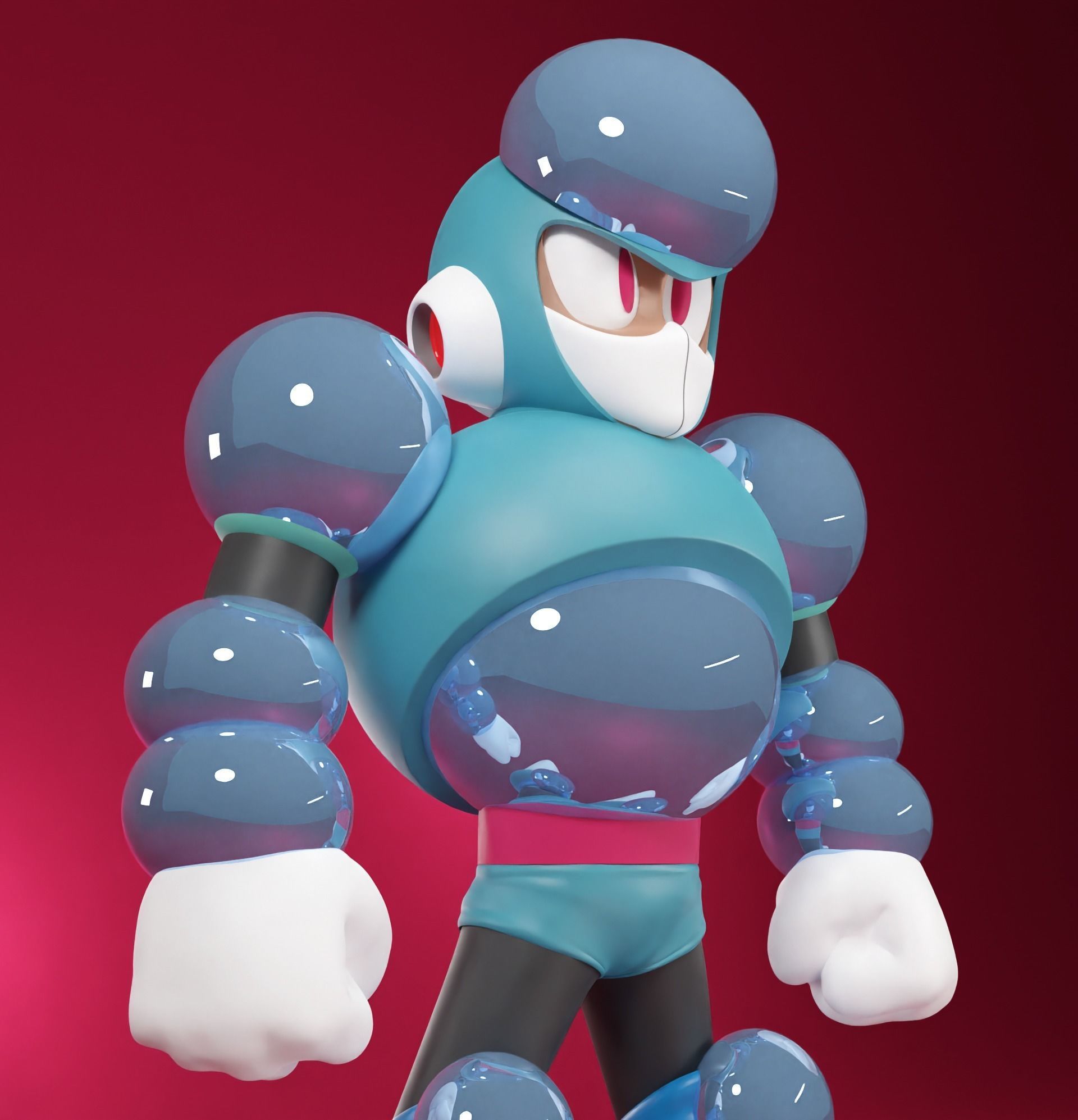 CrystalMan Rockman MegaMan famicom 8bit free 3D model | CGTrader