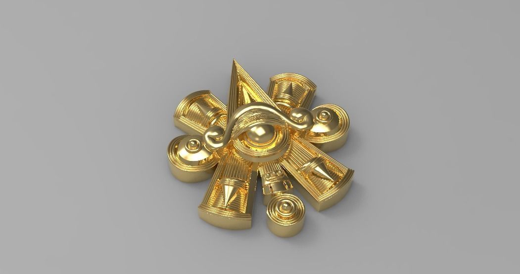 NAHUI OLLIN AZTEC SYMBOL 3D model 3D printable | CGTrader