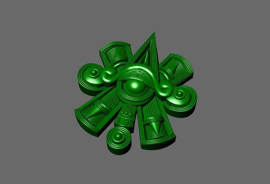 NAHUI OLLIN AZTEC SYMBOL 3D model 3D printable | CGTrader