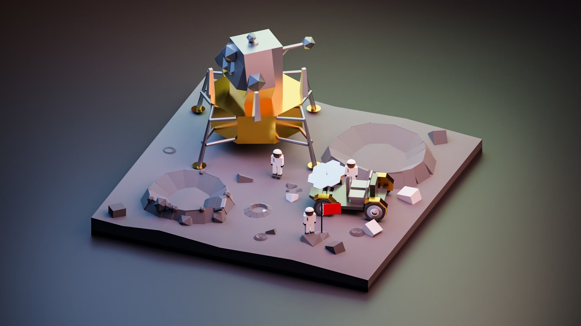 Wandering the moon free 3D model | CGTrader