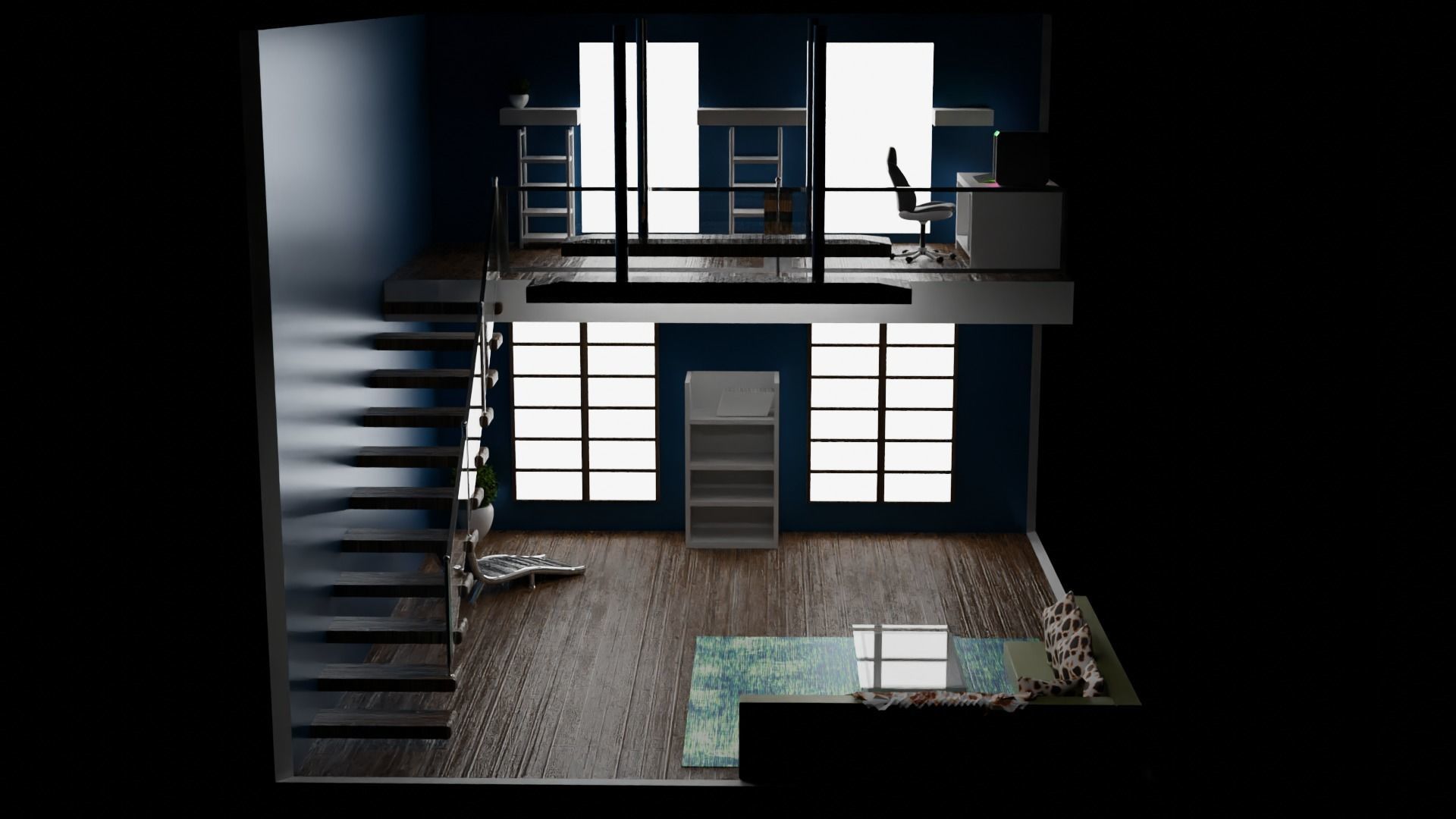 Simple room 3D model rigged | CGTrader