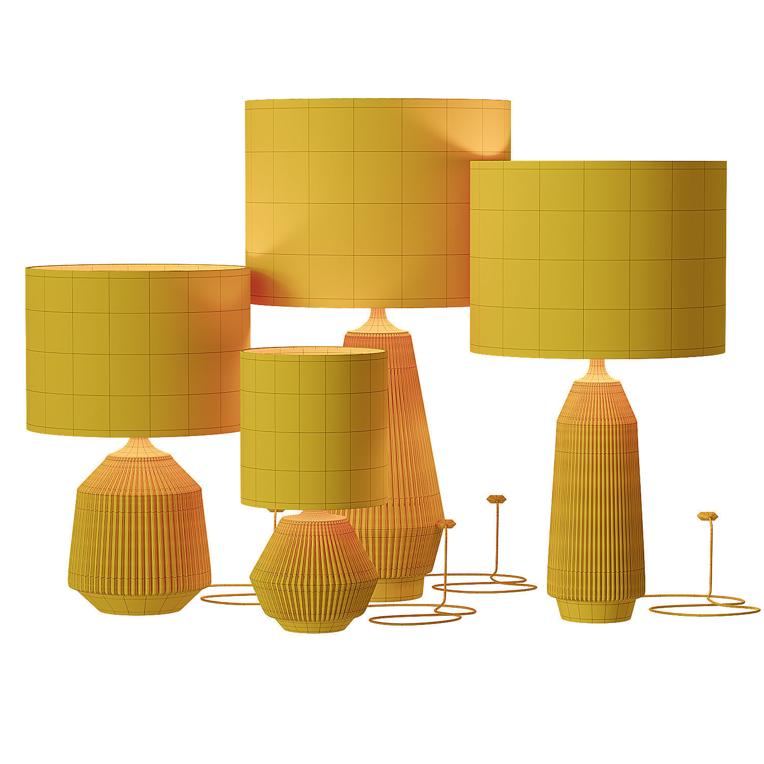 Westelm Roar Rabbit Ripple Ceramic Table Lamp 3D model | CGTrader