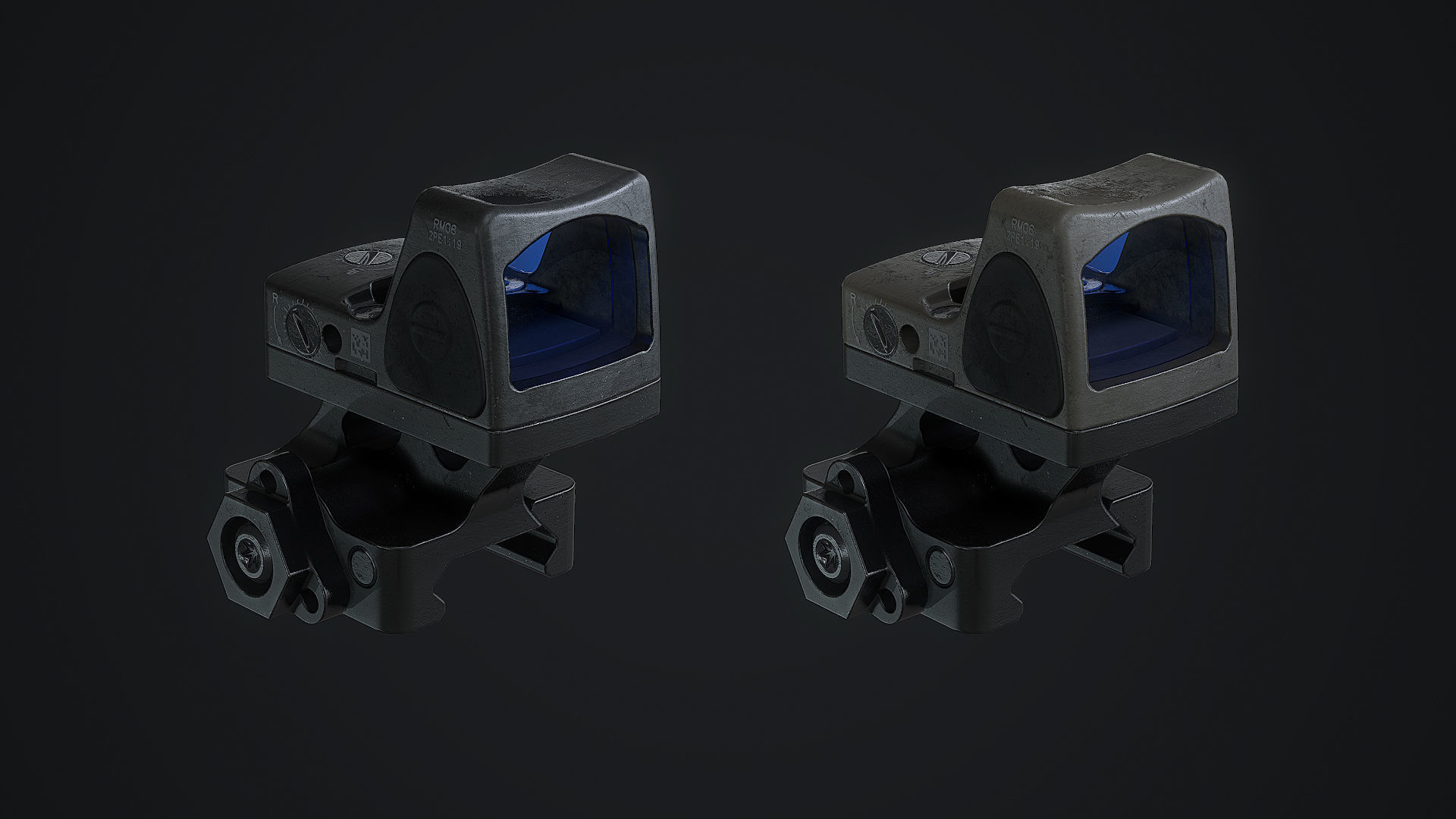 3D model RDS Trijicon Adjustable RMR and Trijicon Quick Release Mount ...