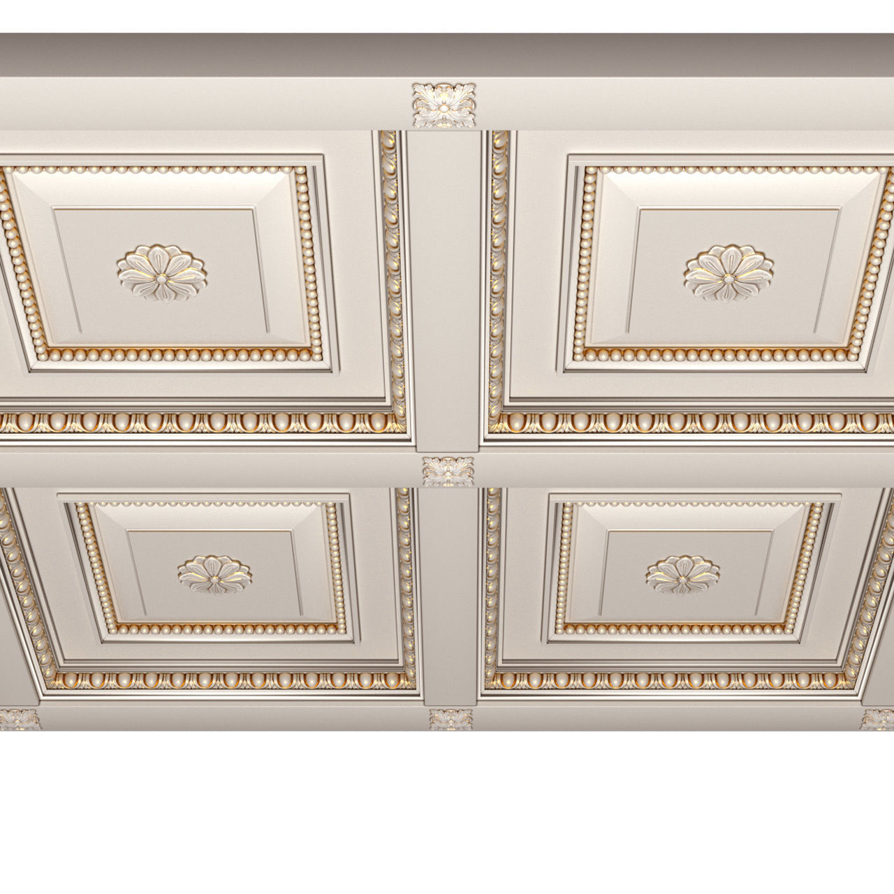 Classical Modern coffered Ceiling 3D model | CGTrader