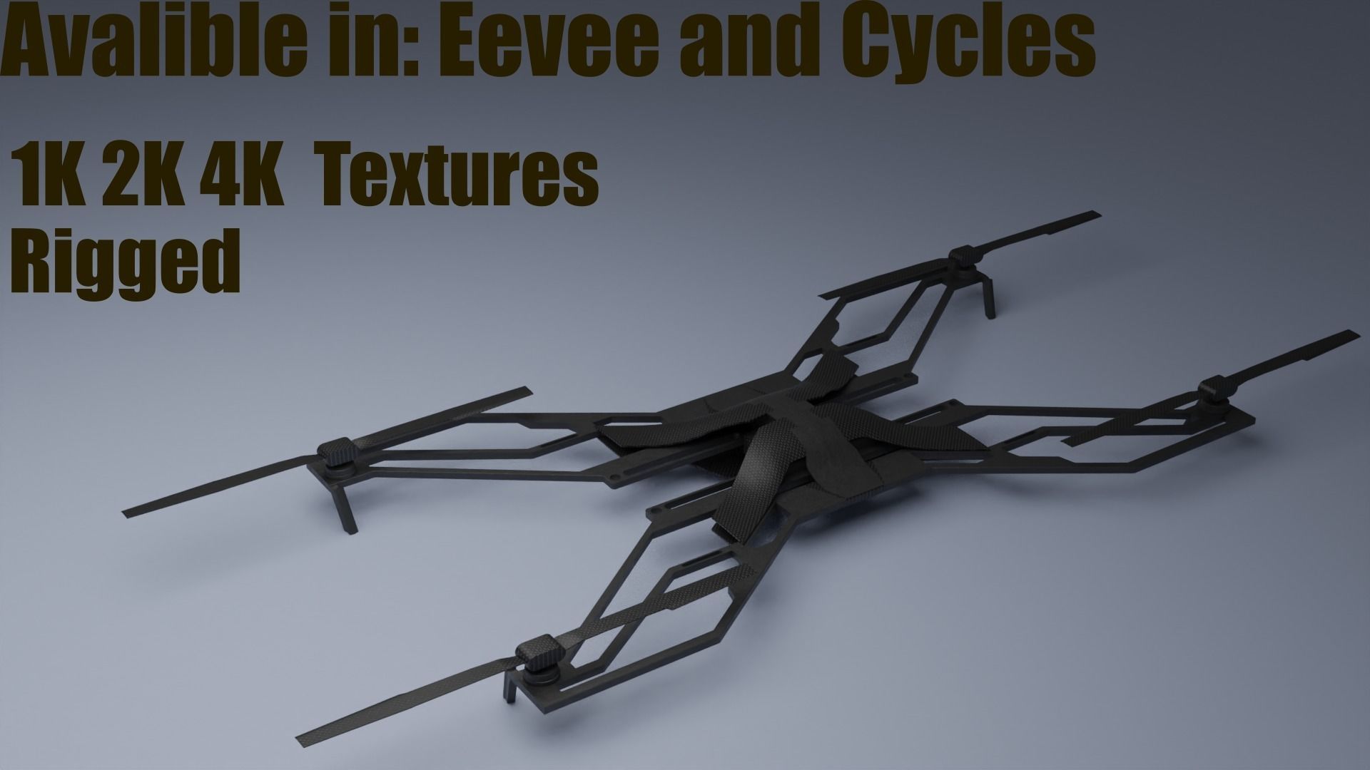 3D model Ultralight Drone for Eevee and Cycles VR / AR / low-poly ...