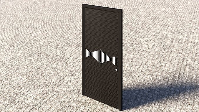 Wooden Door Soundwave Pattern free 3D model | CGTrader