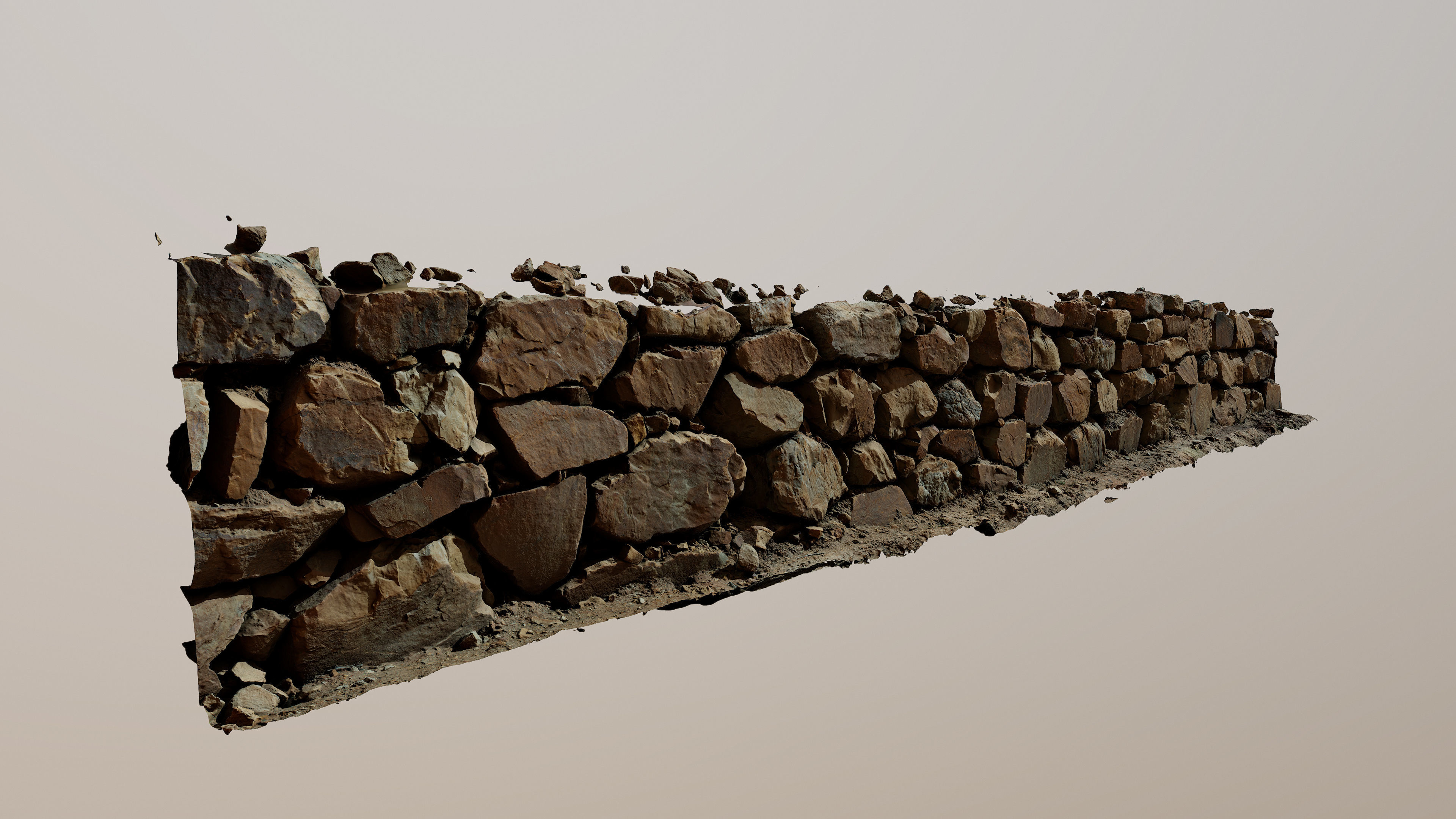 ROCKwall01 stone wall 3D model | CGTrader