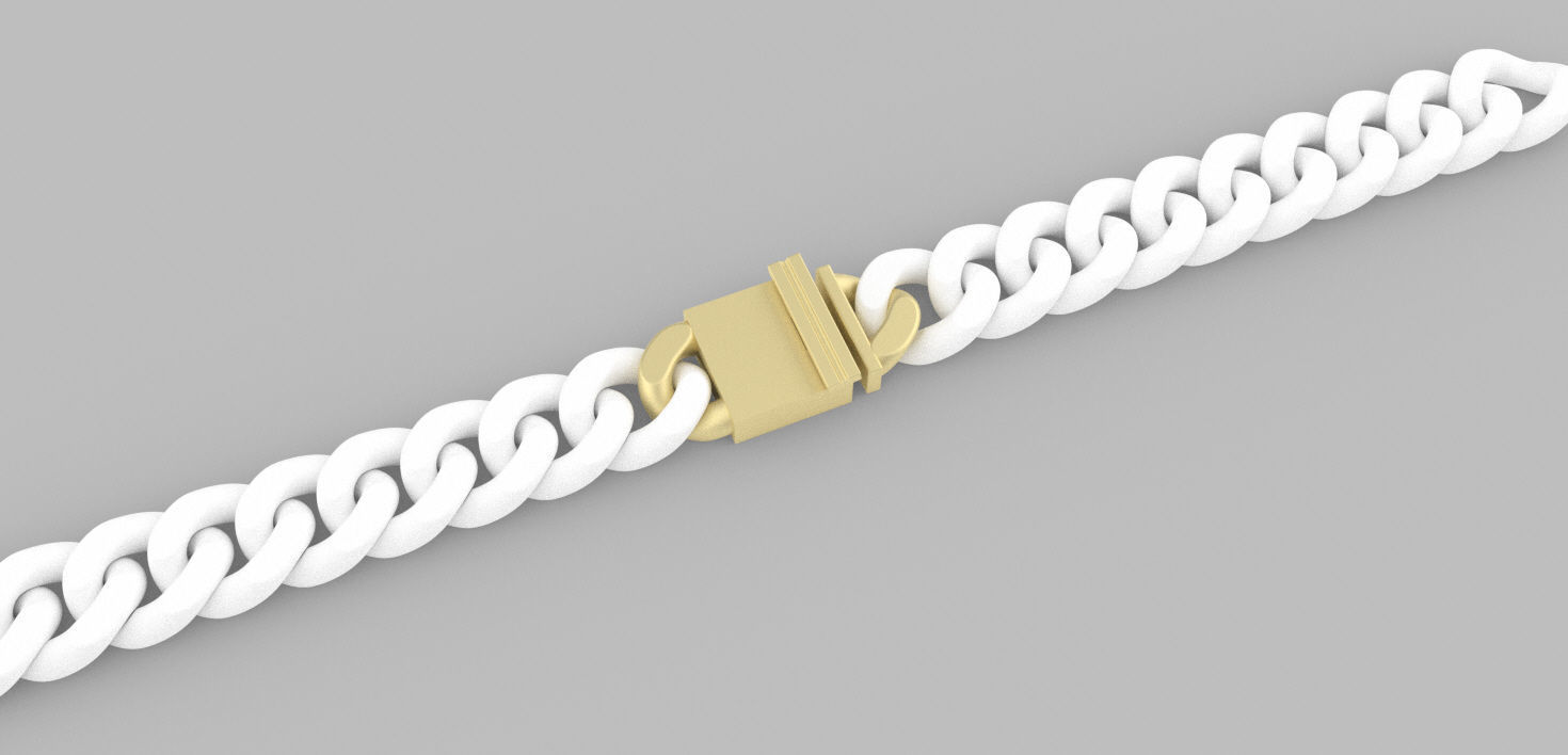 cuban chain lock 3D model 3D printable | CGTrader