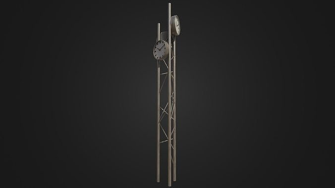 3D model Modern outdoor pole clock VR / AR / low-poly | CGTrader