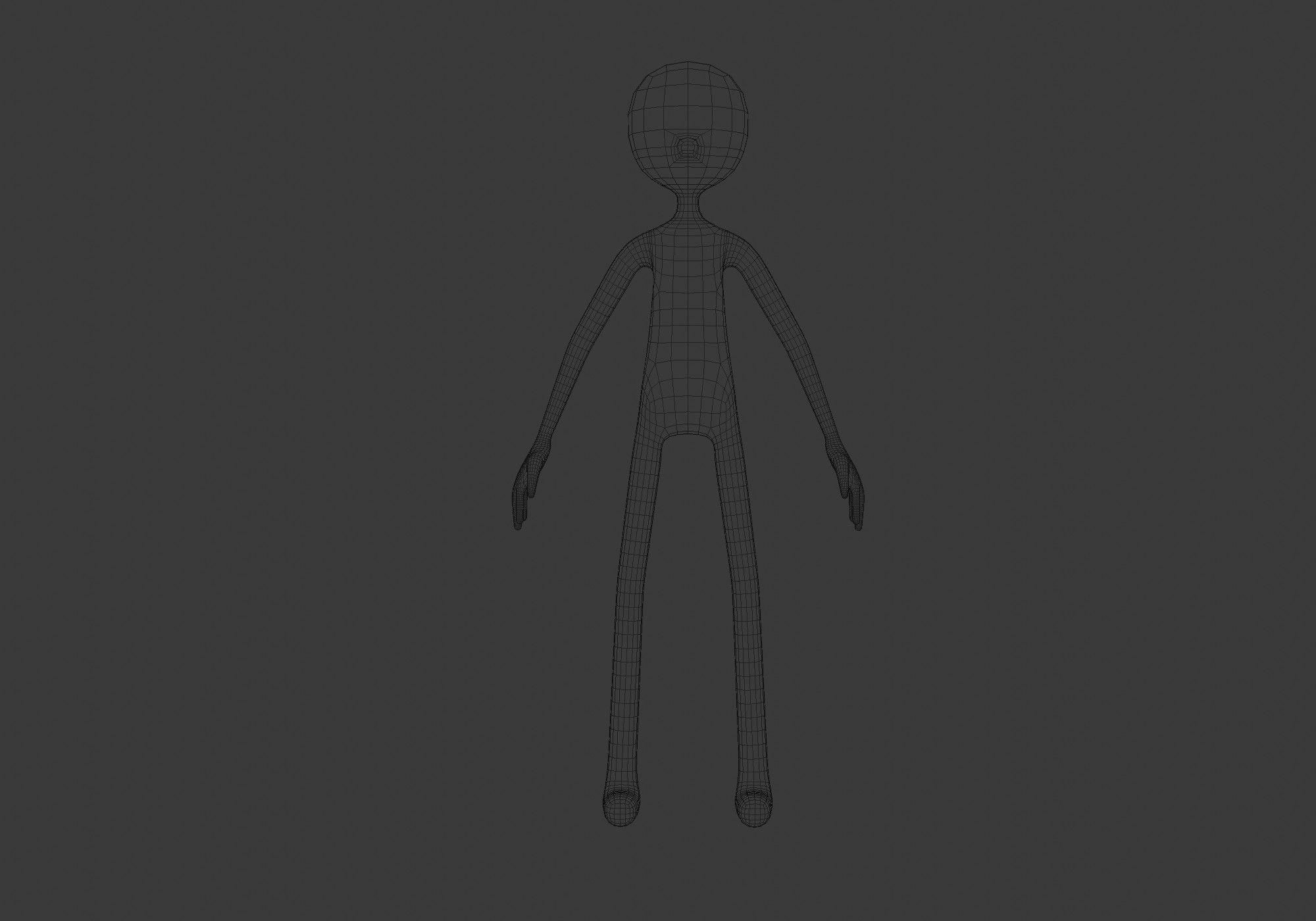 skinny cartoon human 3D model | CGTrader
