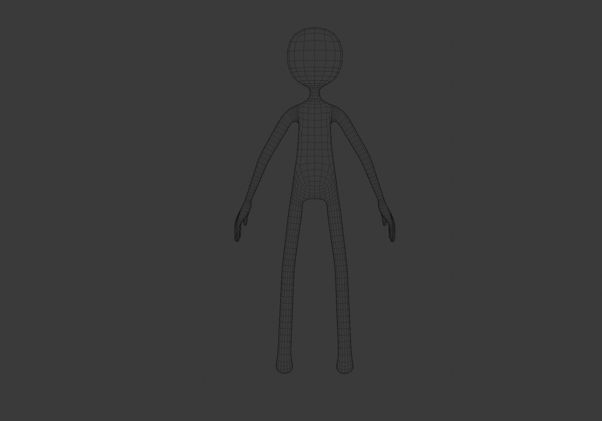 skinny cartoon human 3D model | CGTrader