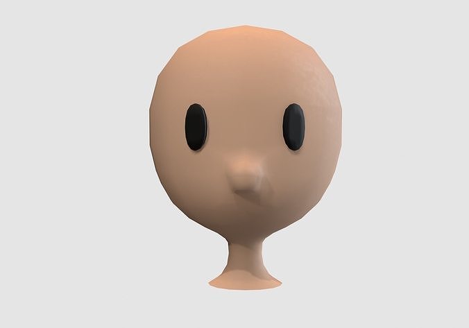 simple cartoon head 3D model | CGTrader