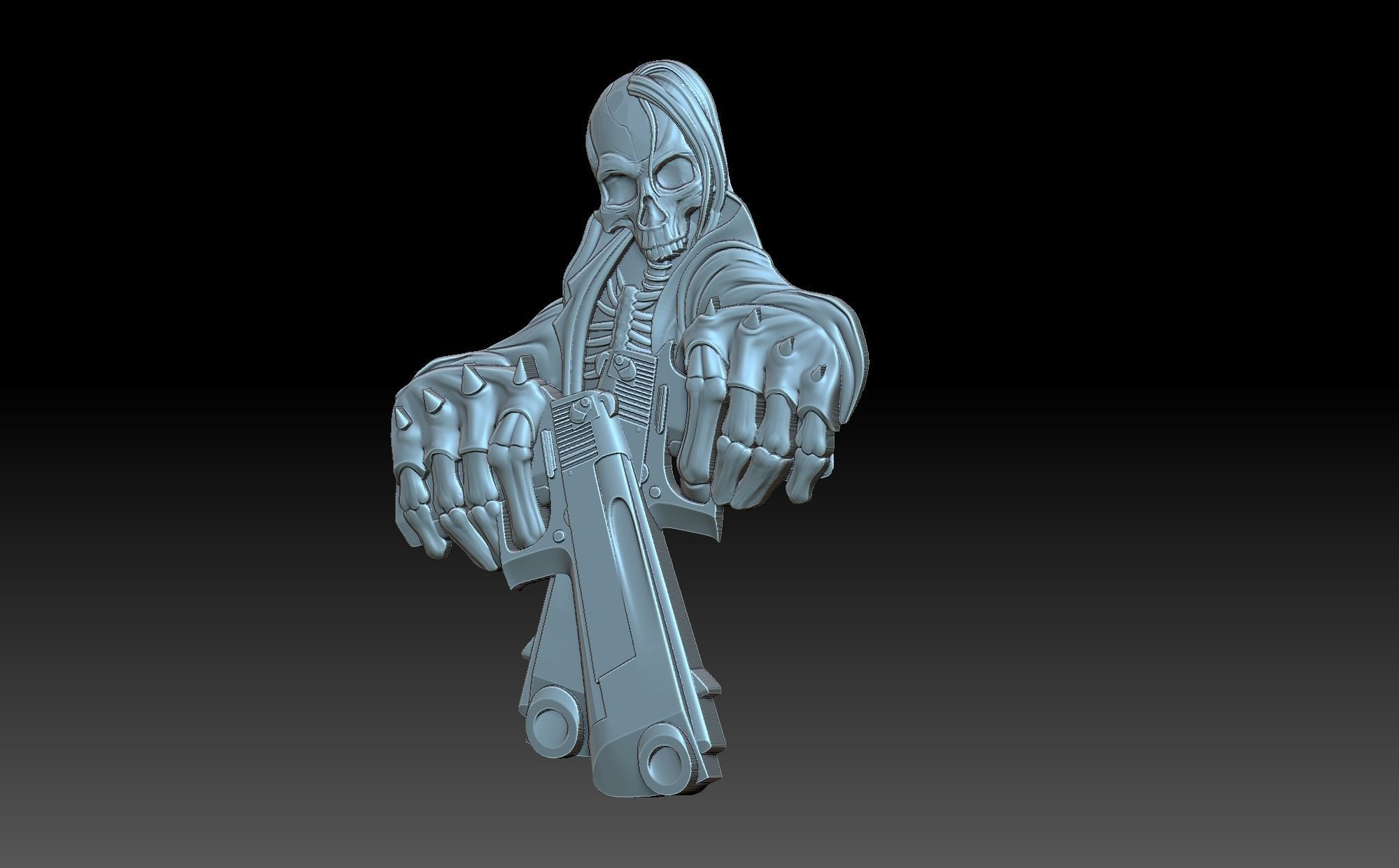 A skeleton with pistols 3D model 3D printable | CGTrader
