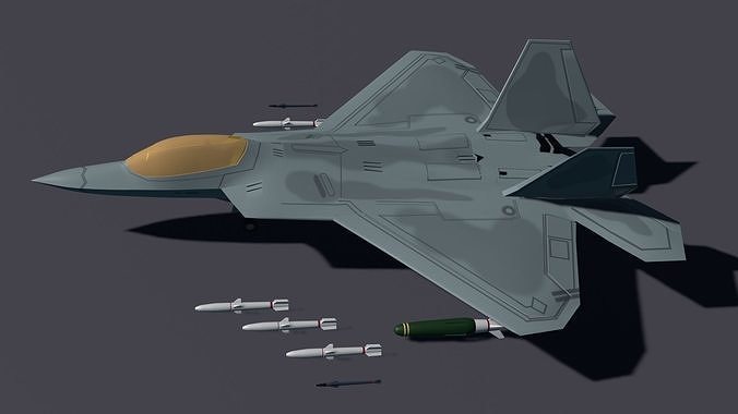 3D model F-22 raptor lockheed martin VR / AR / low-poly | CGTrader