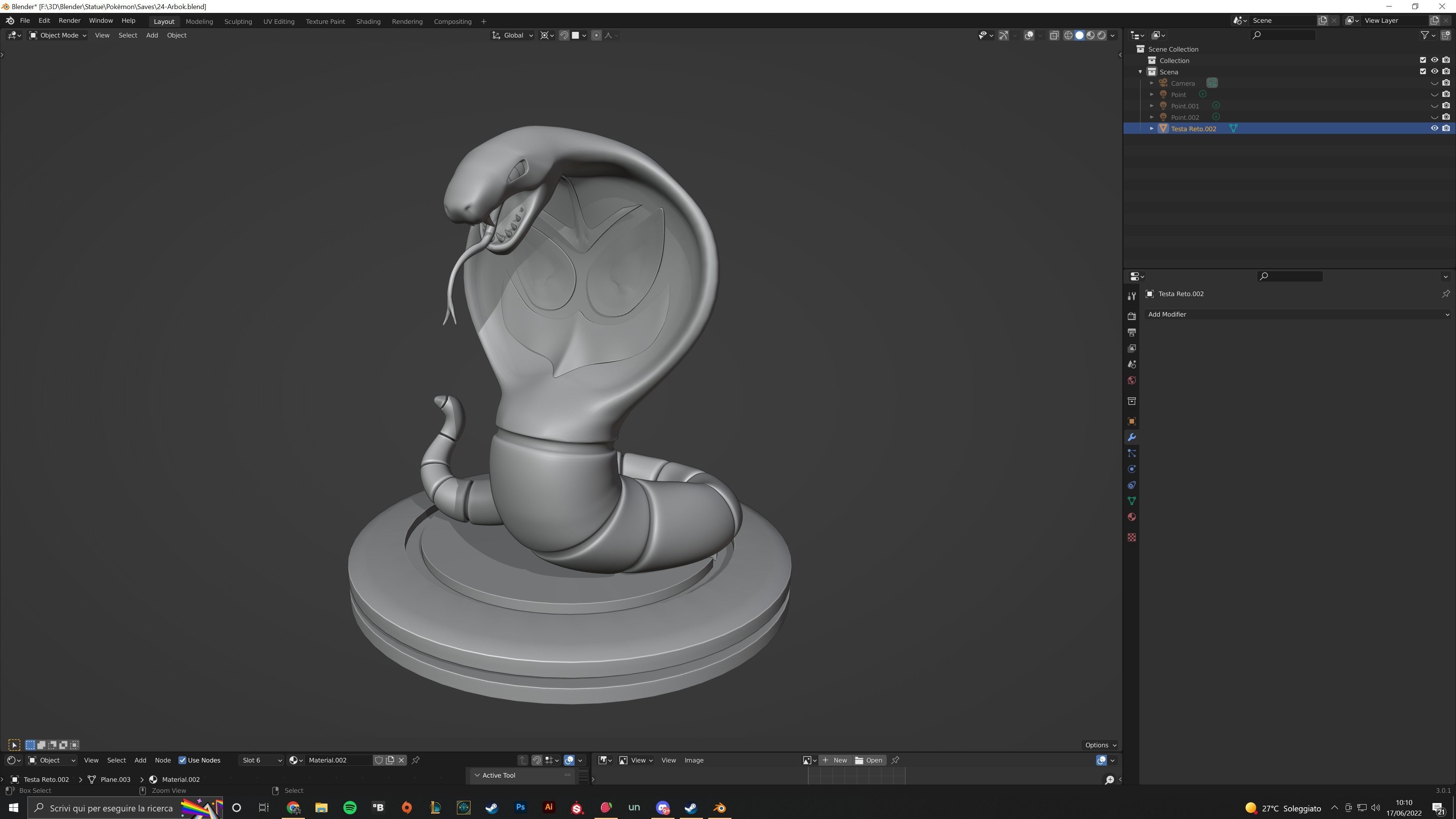 Arbok with base 3D model 3D printable | CGTrader