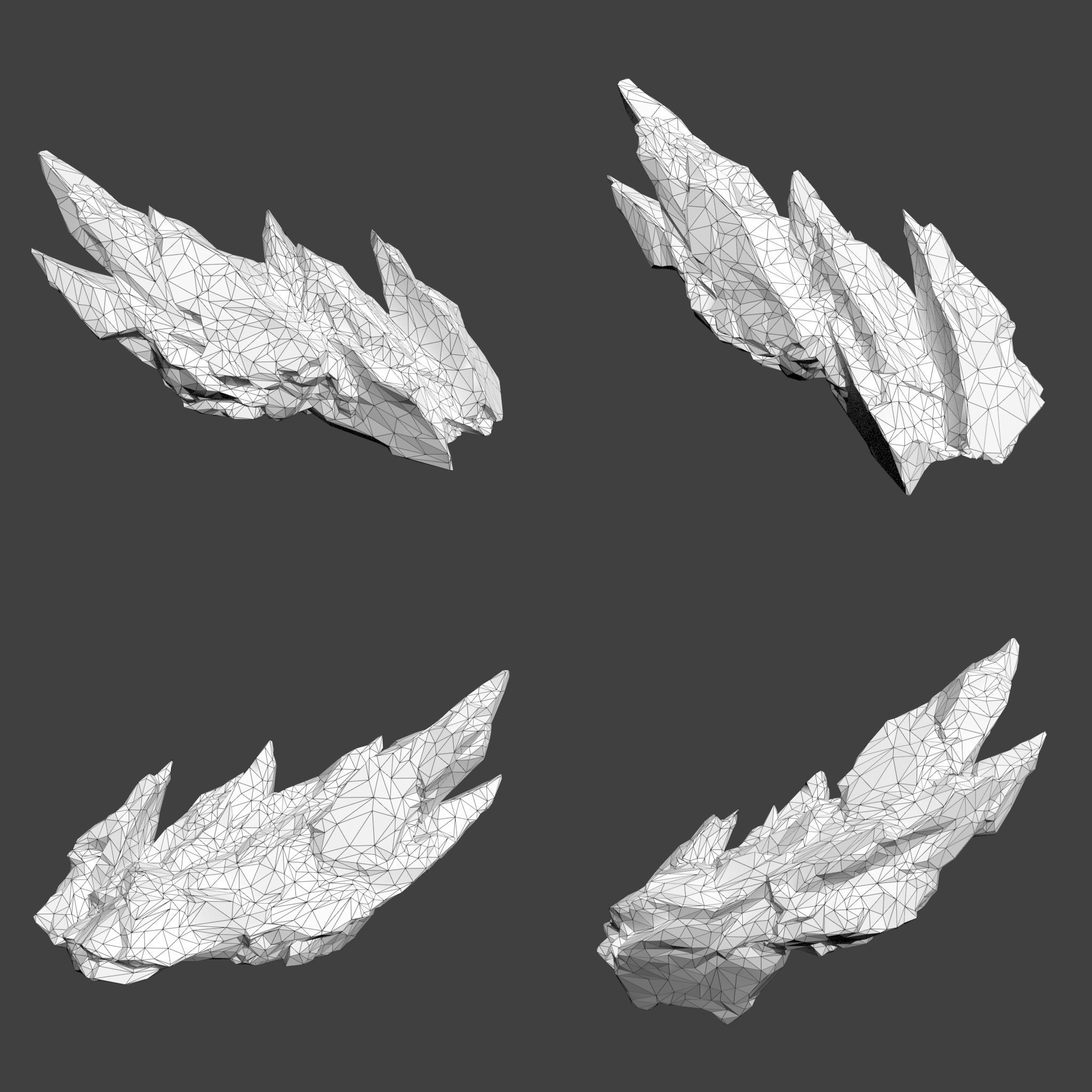 3D model Scifi Black Sharp Rock 220611 - Ultra HD 16K Textures VR / AR ...